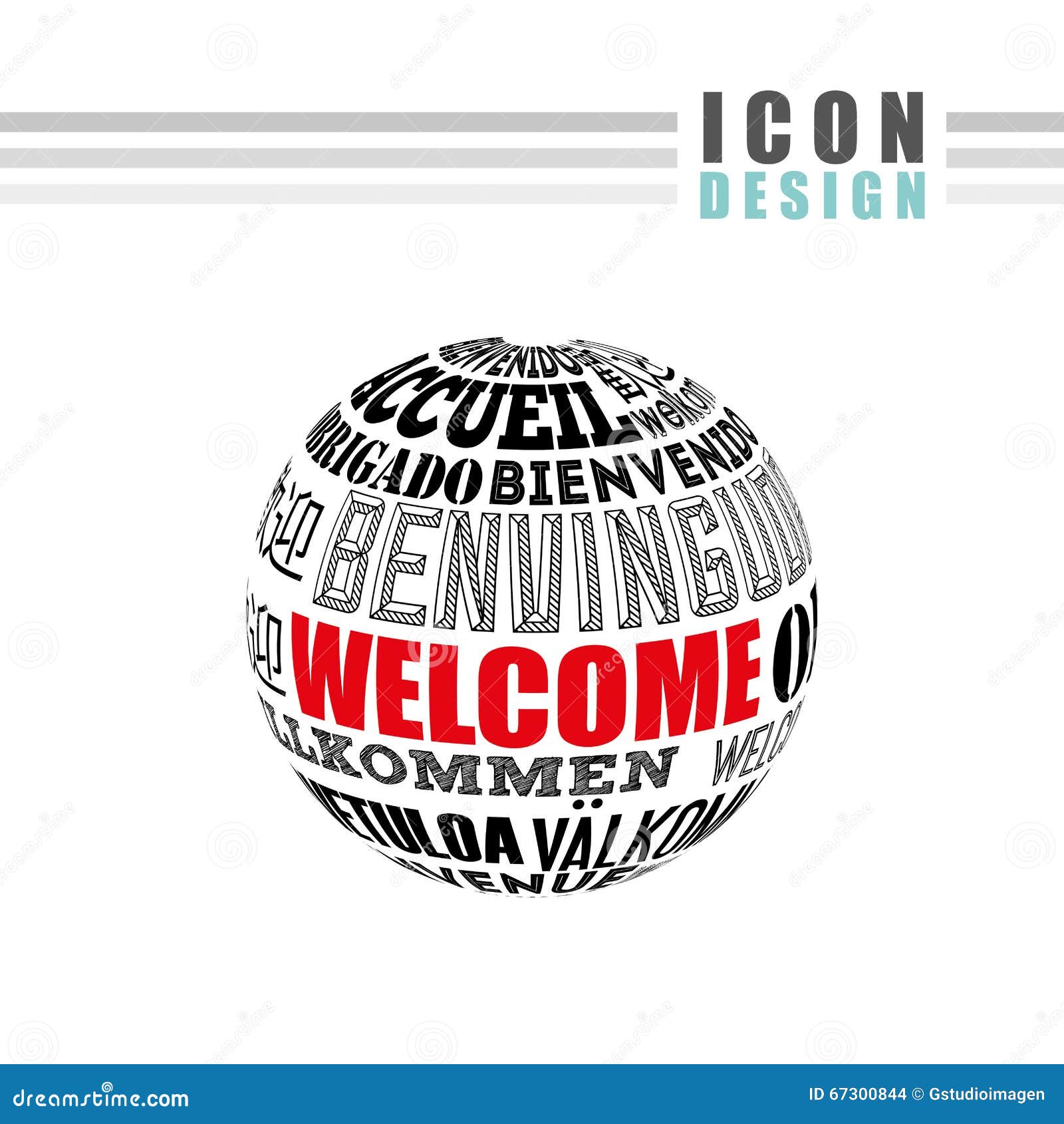 Welcome icon design stock illustration. Illustration of style - 67300844