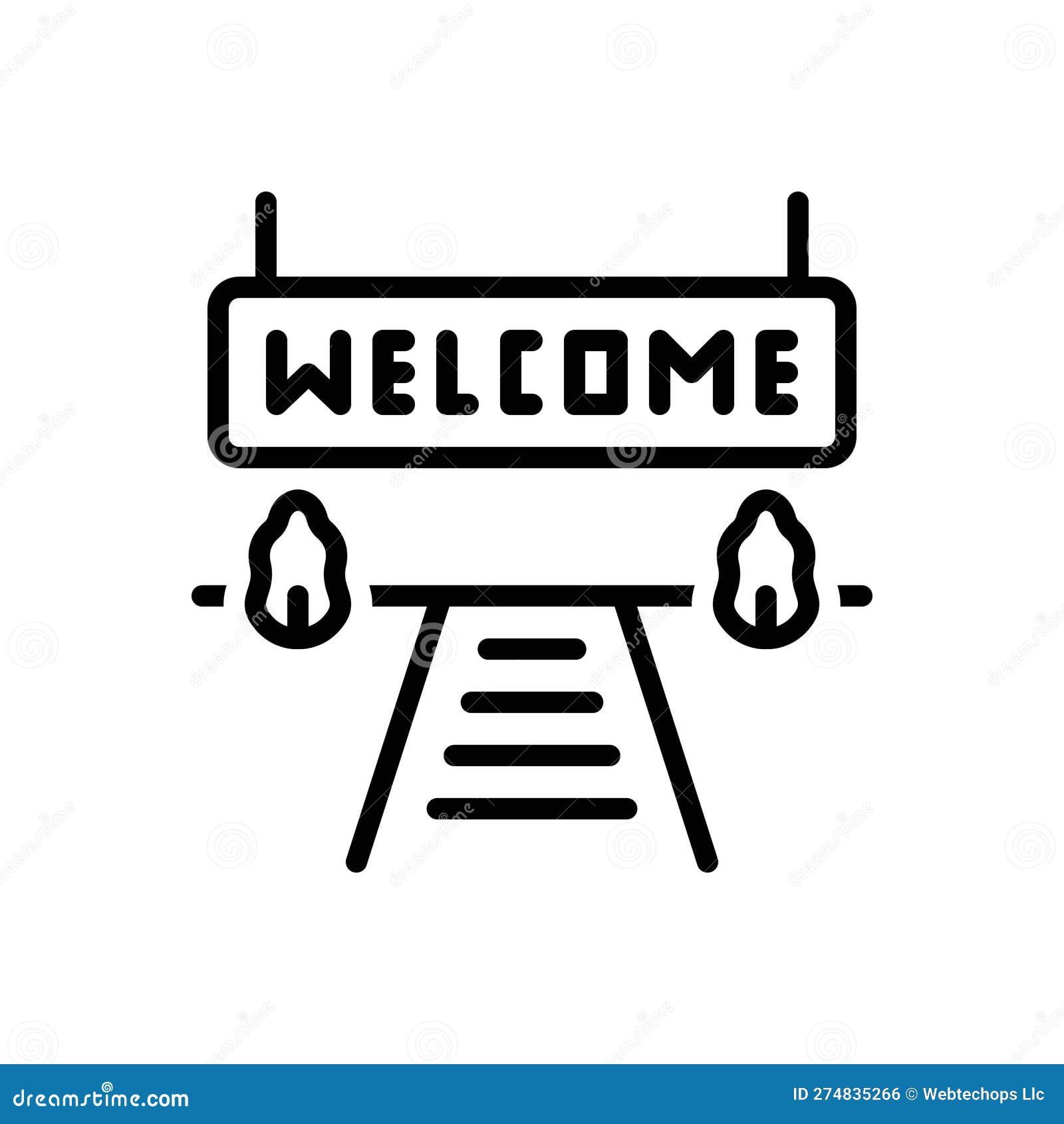 Black Line Icon for Welcome, Greeting and Pleasent Stock Vector ...