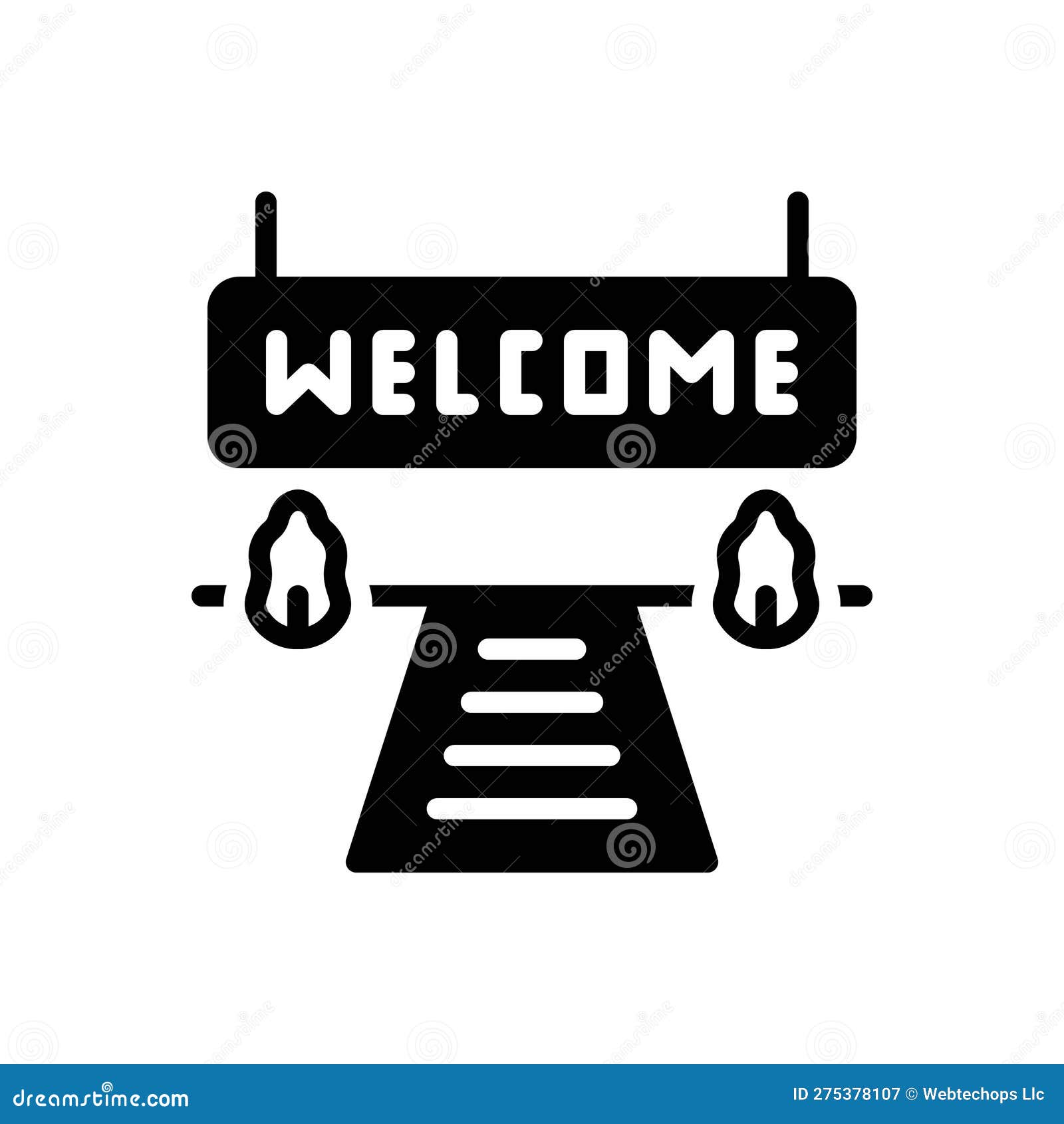 Black Solid Icon for Welcome, Greeting and Desirable Stock Vector ...