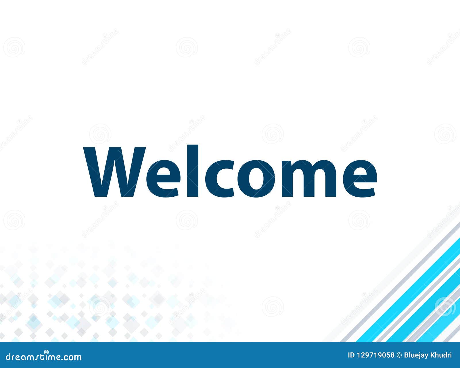 Welcome Modern Flat Design Blue Abstract Background Stock Illustration ...