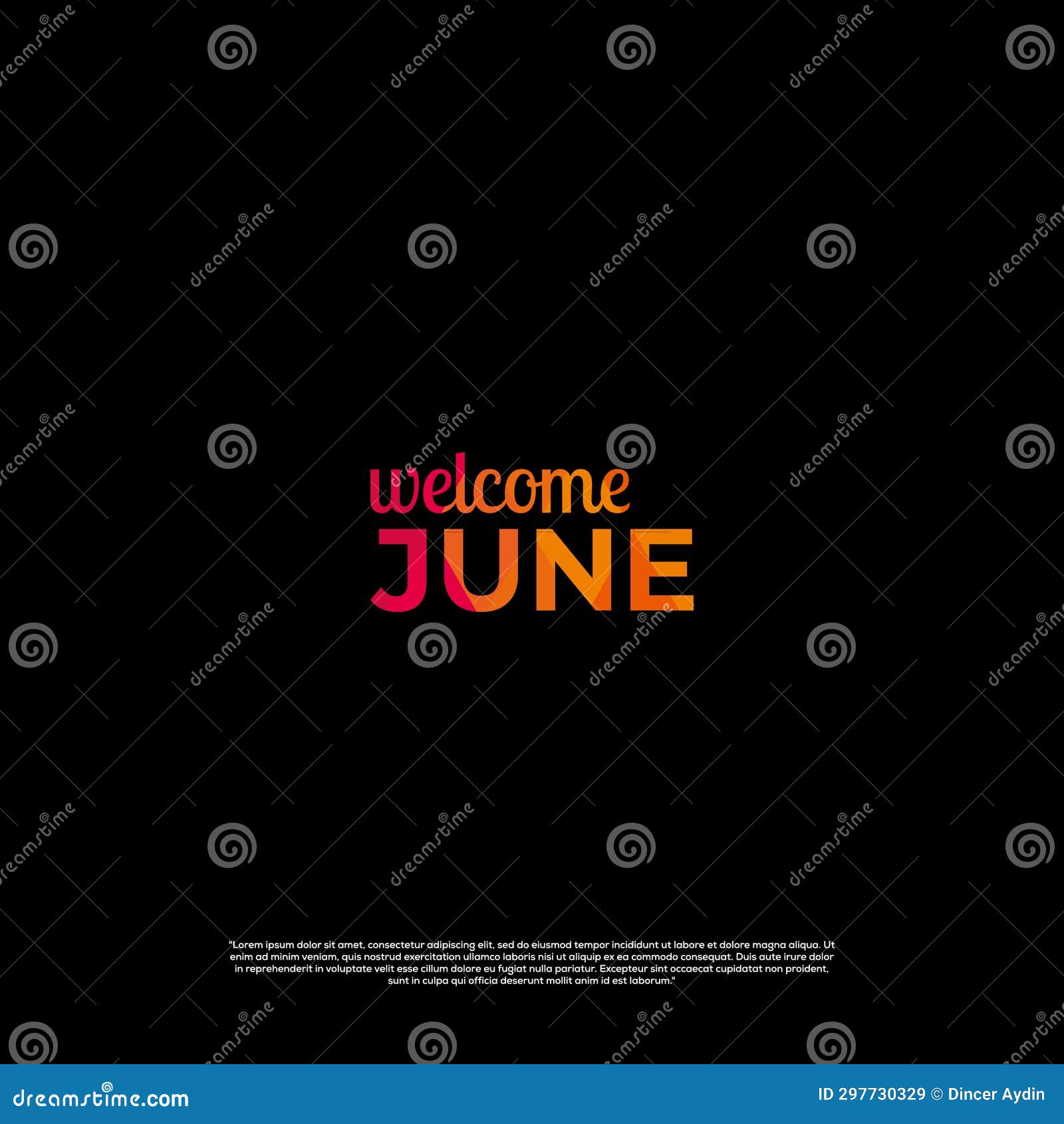 JUNE Colorful Overlapping Letters Vector Banner | CartoonDealer.com ...