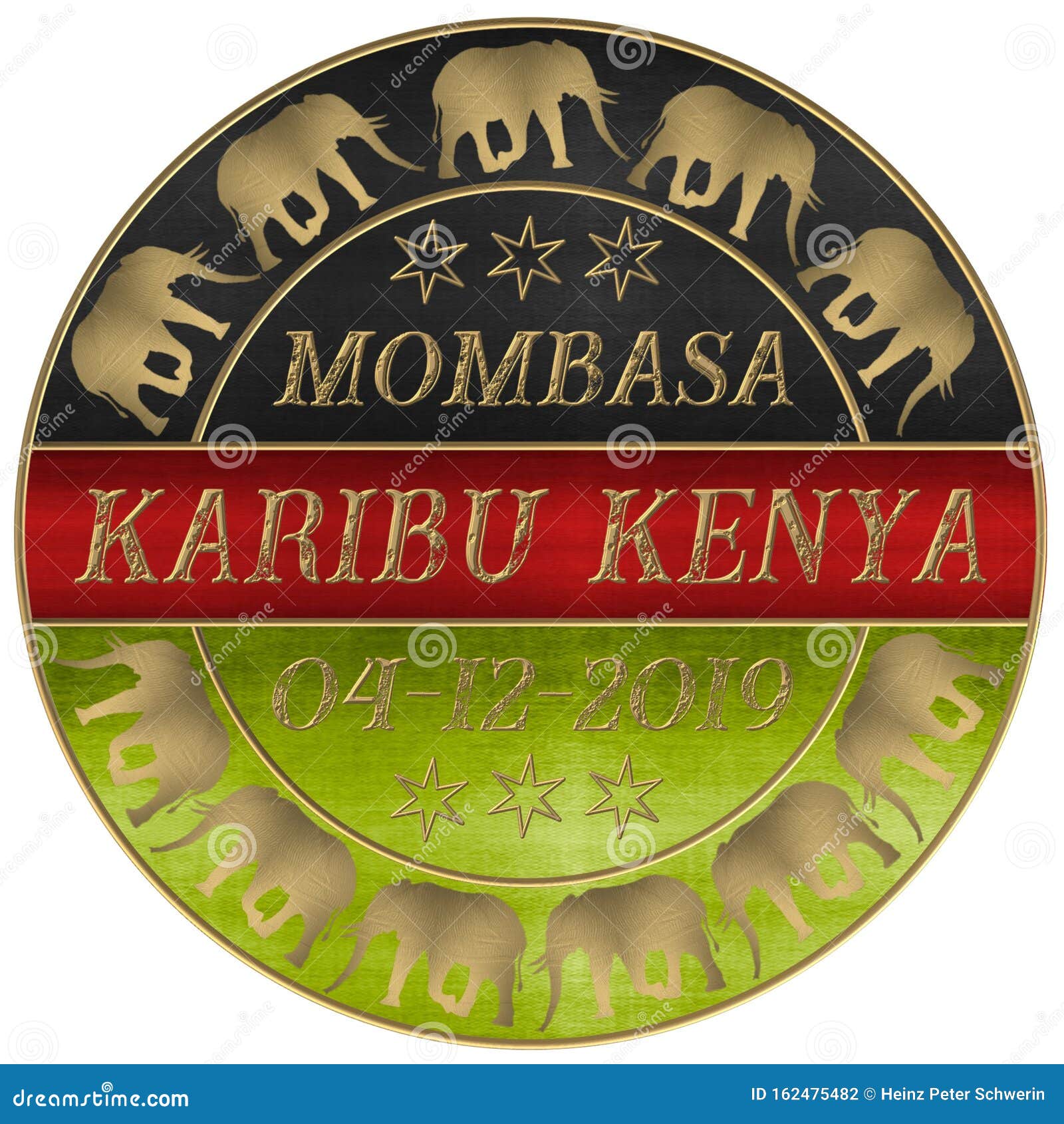 The Colors and Map of Kenya Stock Illustration - Illustration of green ...