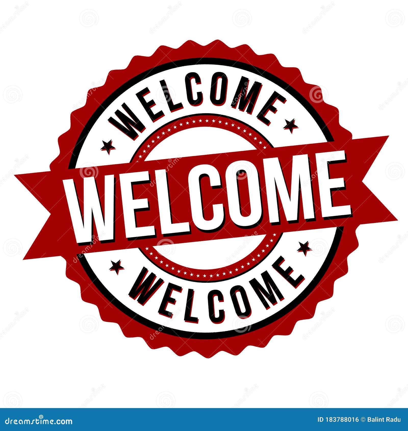 Welcome label or sticker stock vector. Illustration of icon - 183788016