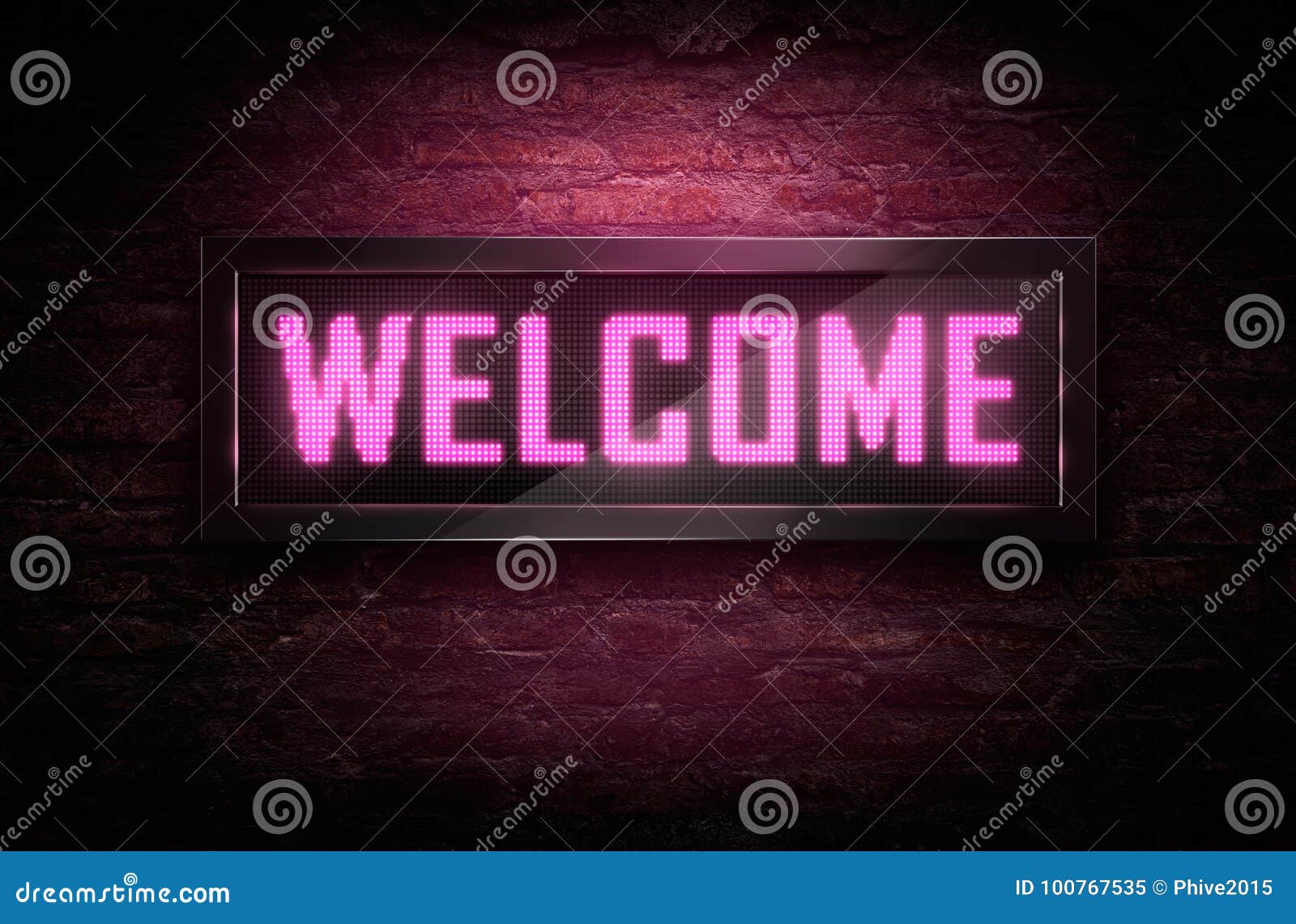 Welcome Led signage stock illustration. Illustration of commercial ...