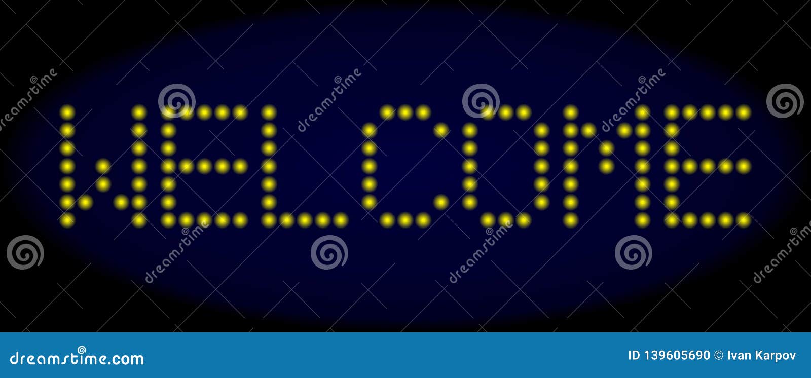 WELCOME Led Style Caption with Glowing Dots Stock Vector - Illustration ...
