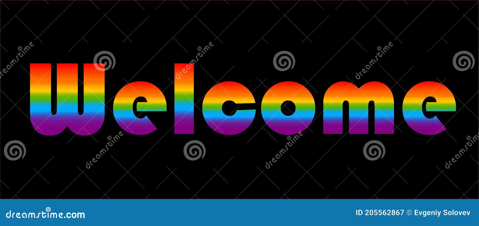Welcome Lettering in LGBT Rainbow Color. Vector Illustration Stock ...