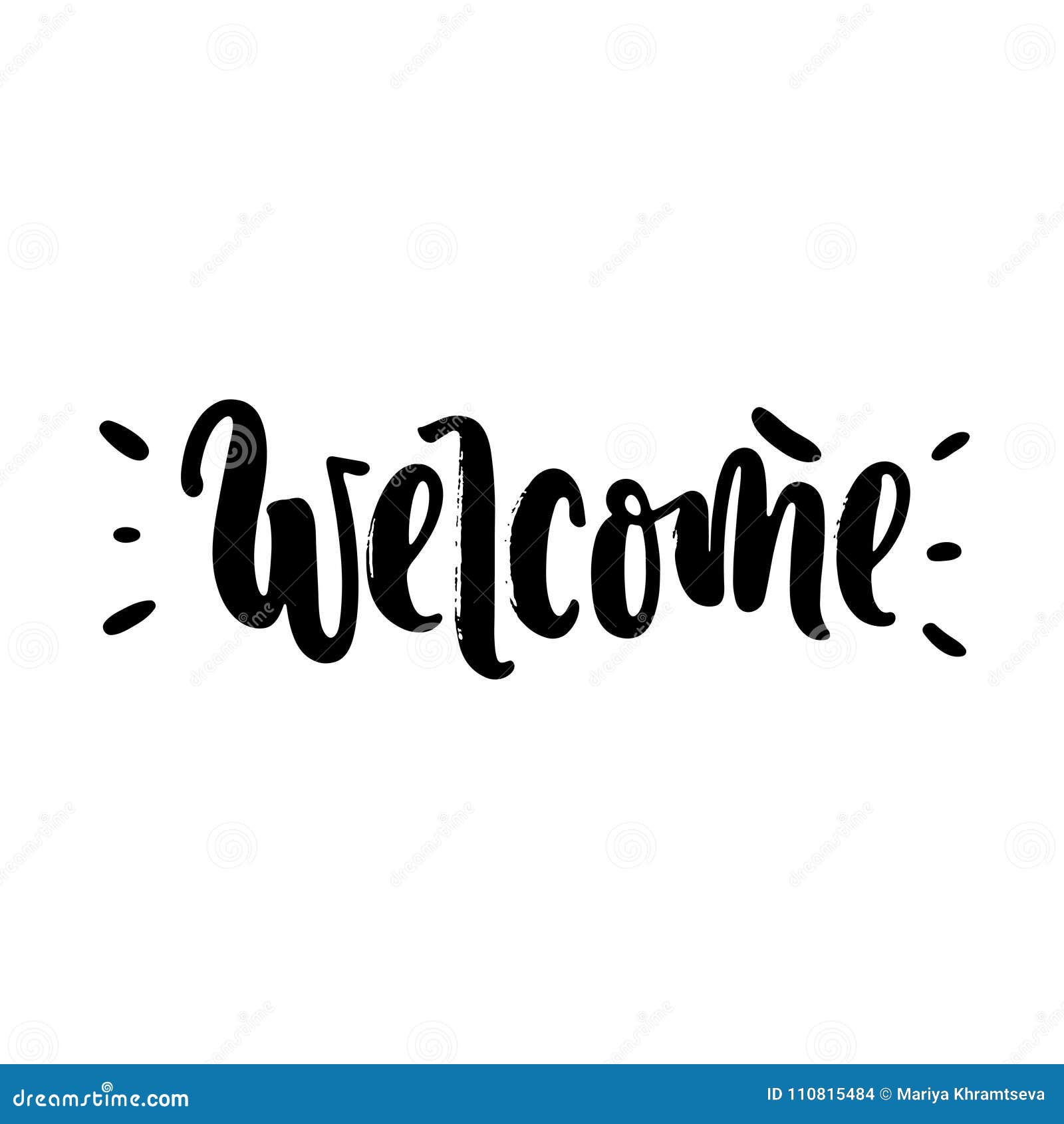 Welcome lettering poster stock vector. Illustration of card - 110815484