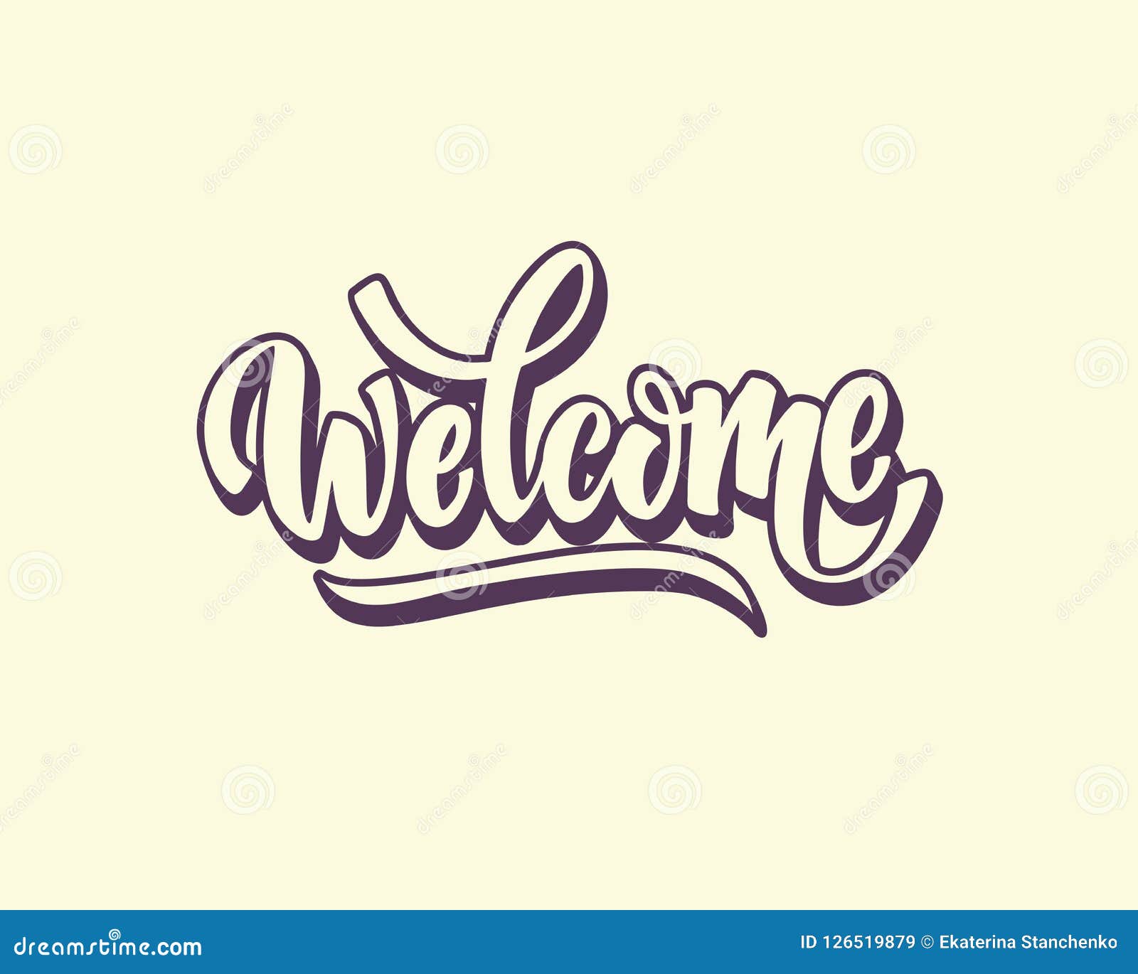 Welcome Lettering Text. Modern Calligraphy Style Illustration Red and ...