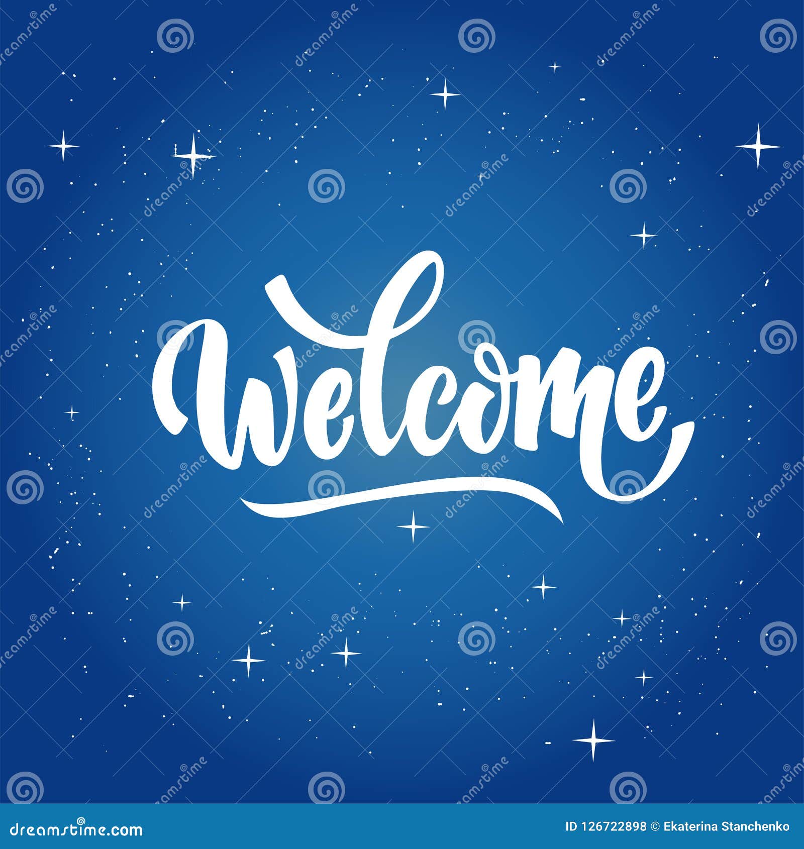 Welcome Lettering Text. Modern Calligraphy Style Illustration Red and ...