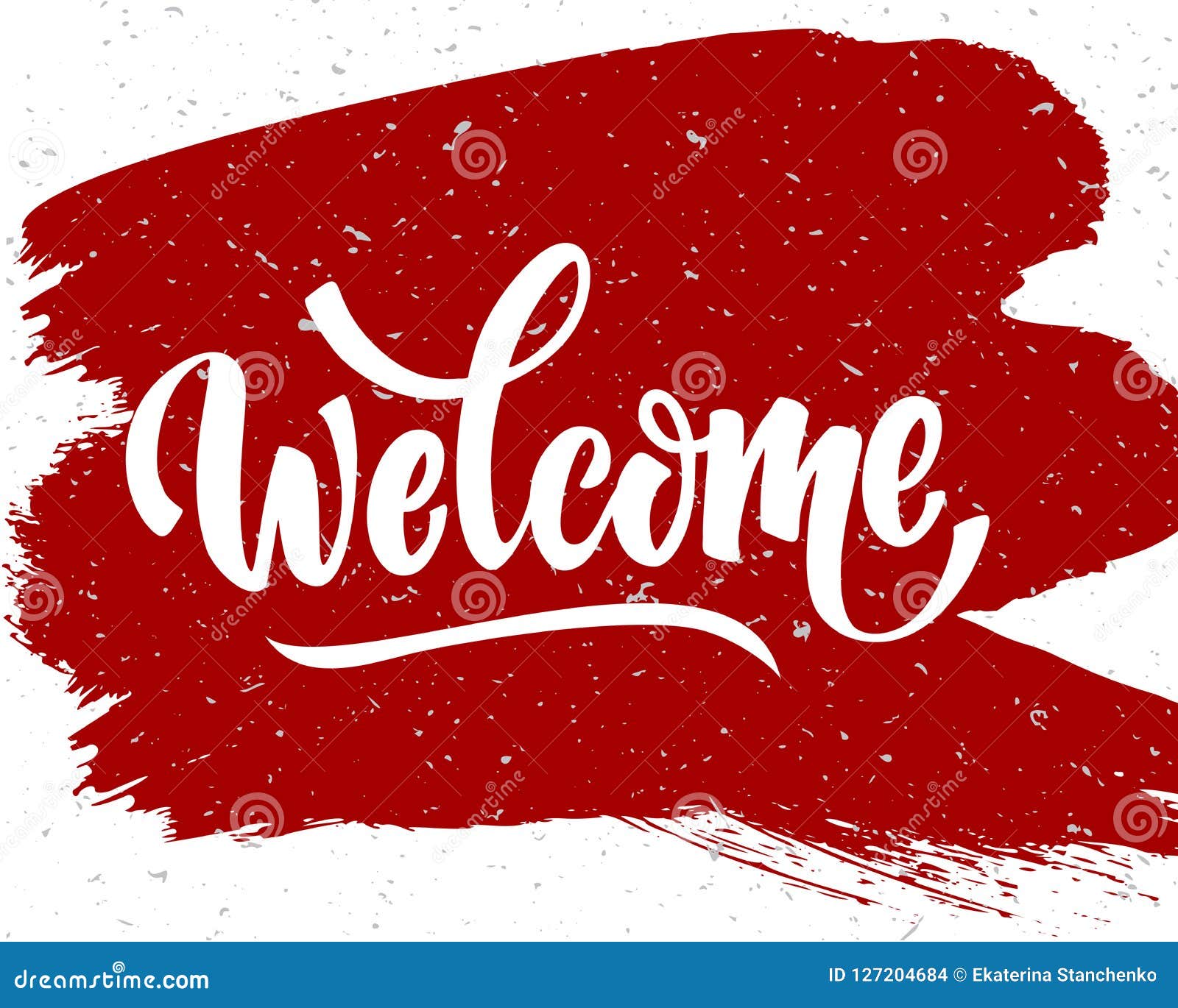 Welcome Lettering Text. Modern Calligraphy Style Illustration Red and ...