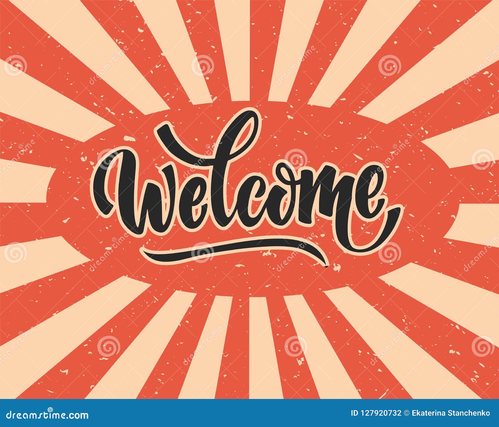 Welcome Lettering Text. Modern Calligraphy Style Illustration Red and ...