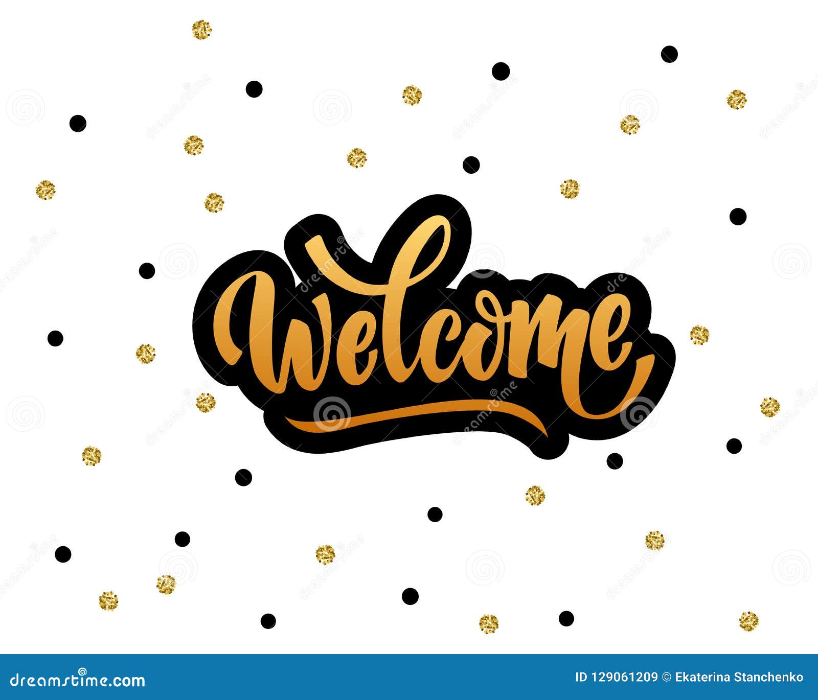 Welcome Lettering Text. Modern Calligraphy Style Illustration Red and ...