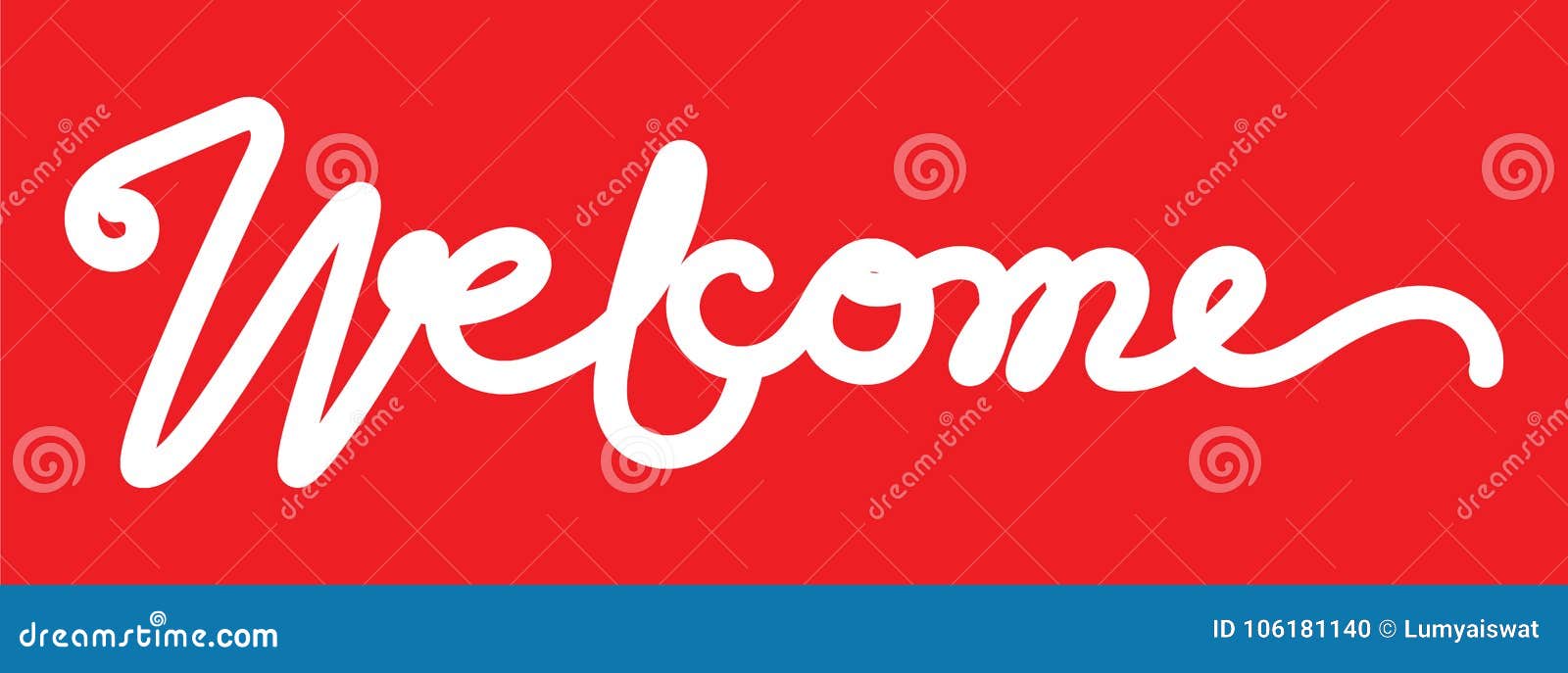 Welcome Lettering Text Red Color Stock Vector - Illustration of retro ...