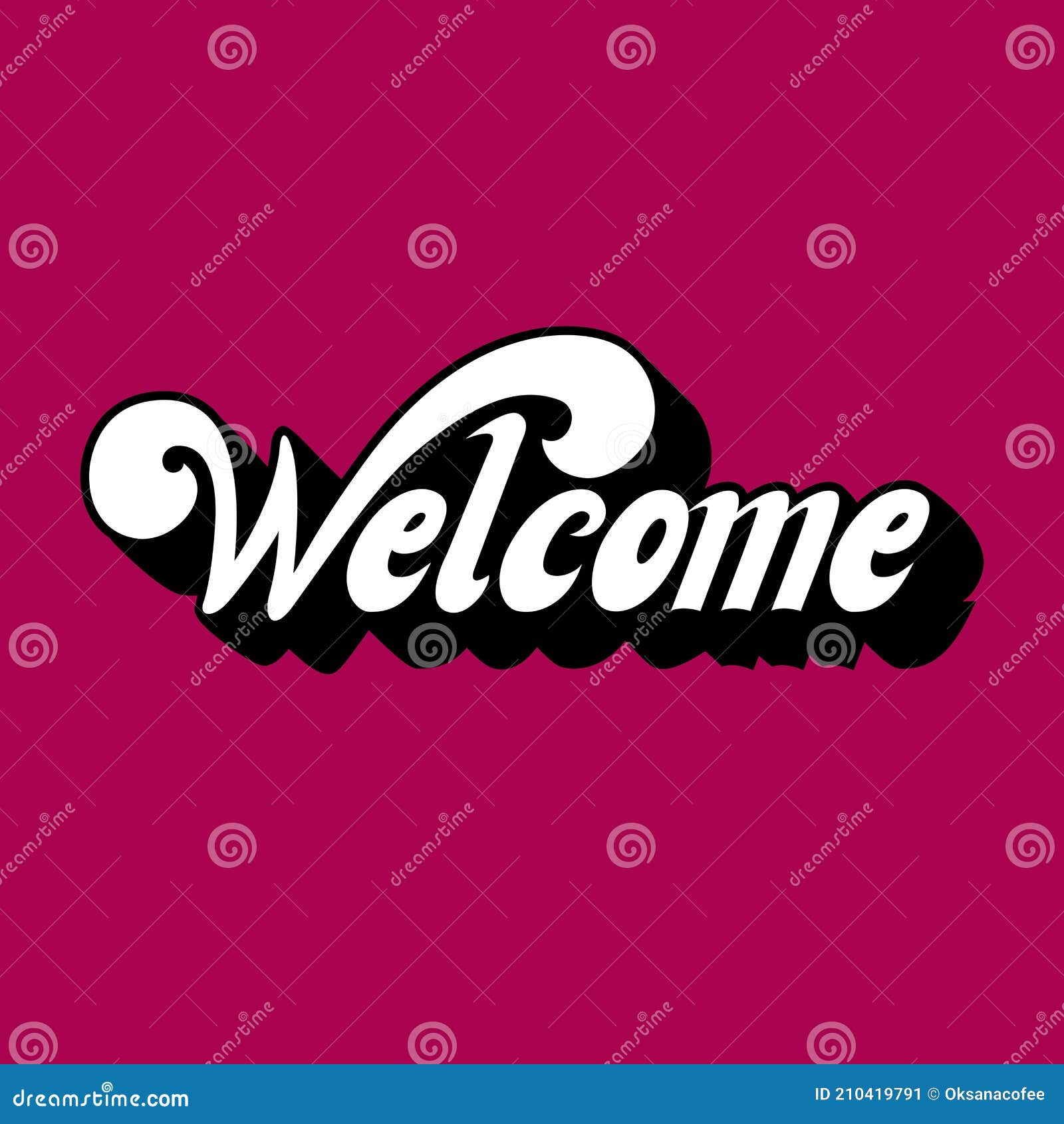 Welcome Volumetric Inscription Of Red-yellow Color, Shiny Material ...