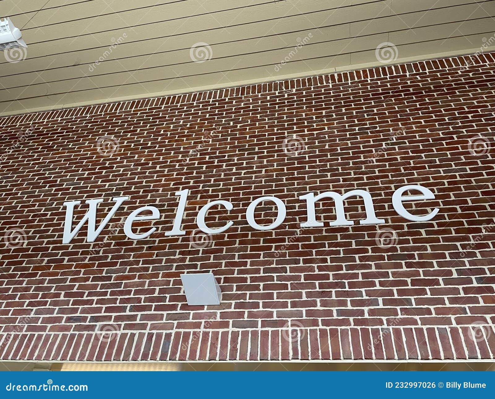 Welcome Letters Spelled on a Brick Wall White Letters Stock Photo ...