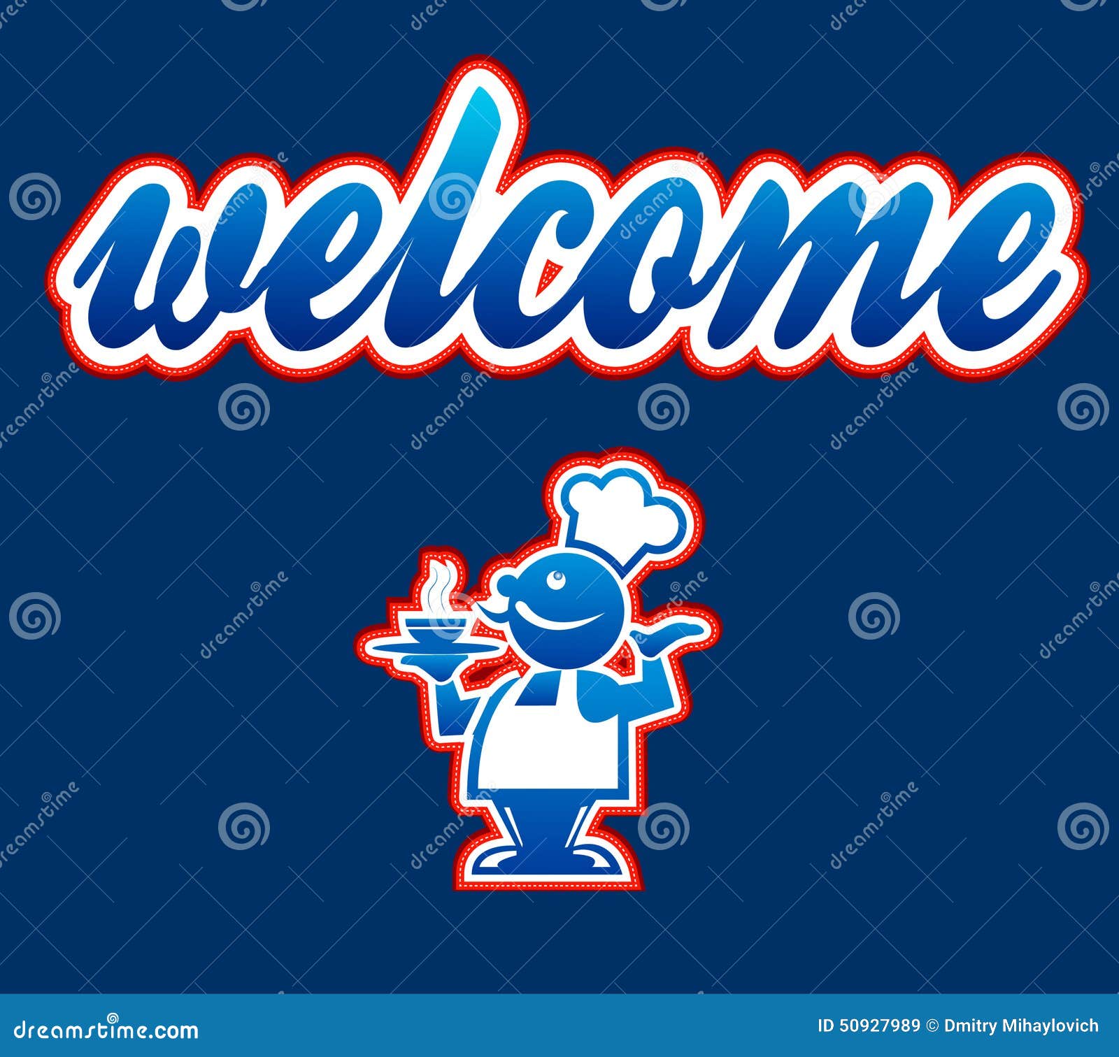 Welcome stock vector. Illustration of male, cook, apron - 50927989