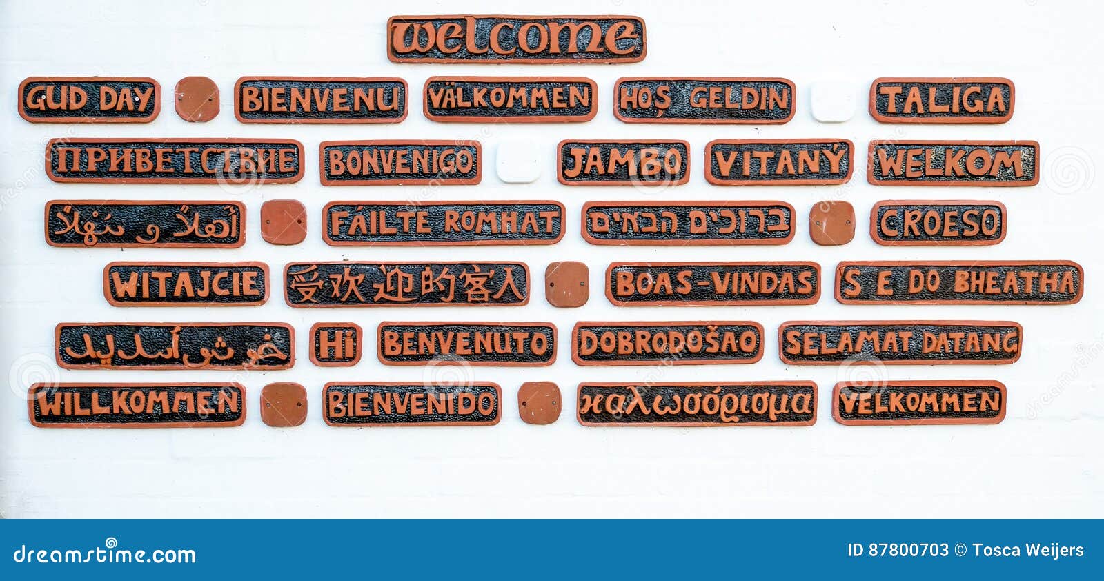 Welcome in many languages stock image. Image of spanish - 87800703