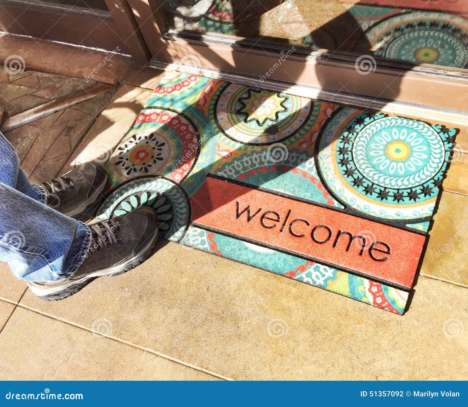 Welcome Mat stock photo. Image of colorful, male, walk - 51357092