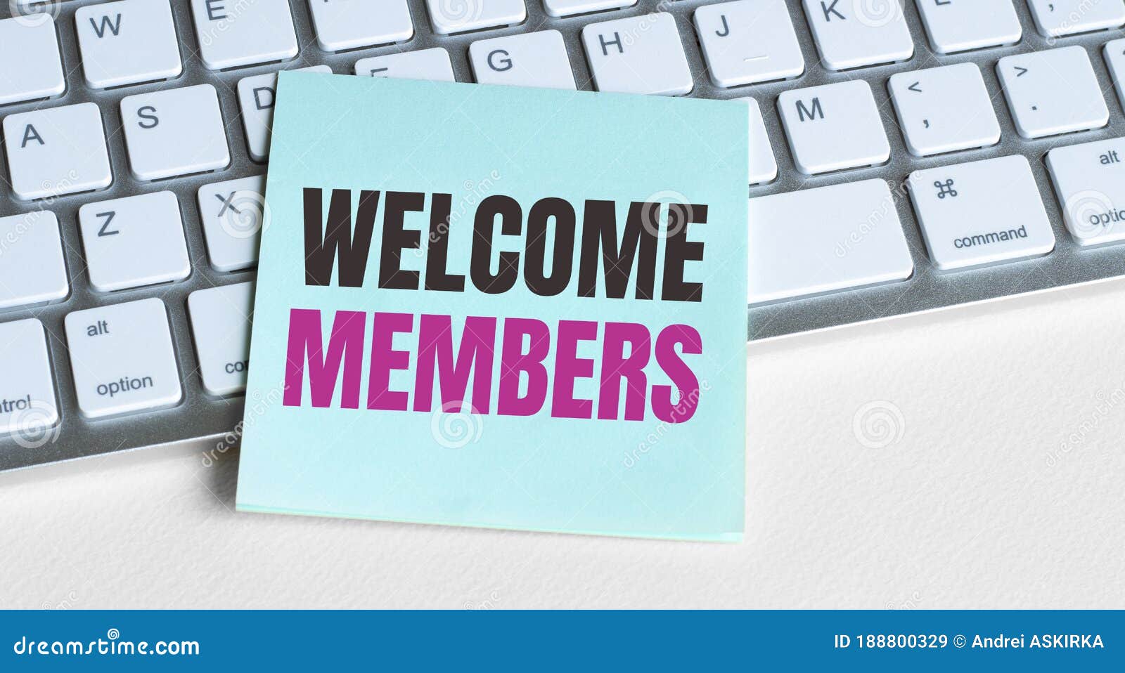WELCOME MEMBERS Word Concept on Sticker on the Keyboard Stock Image ...