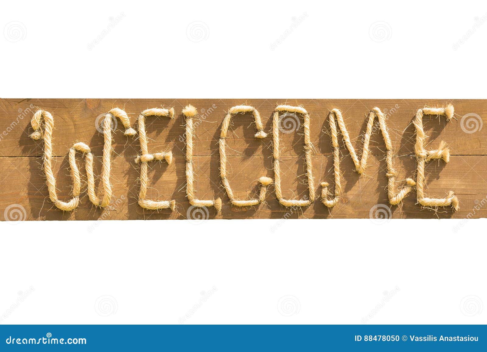 Welcome Message Made of Ropes Isolated on White. Stock Photo - Image of ...