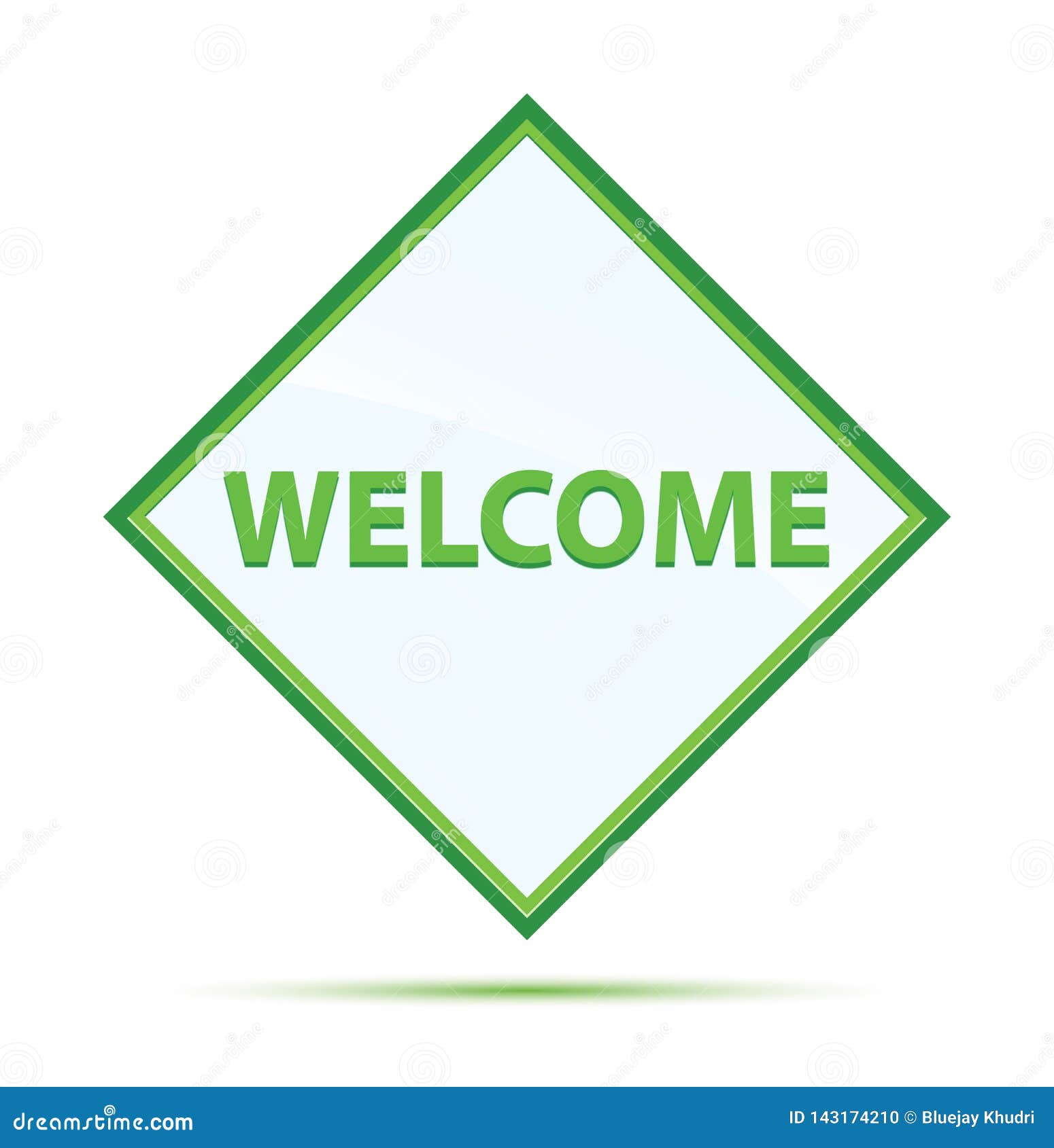 Welcome Modern Abstract Green Diamond Button Stock Illustration ...