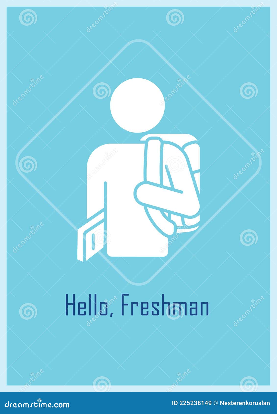 Welcome New Student Greeting Card with Glyph Icon Element Stock ...