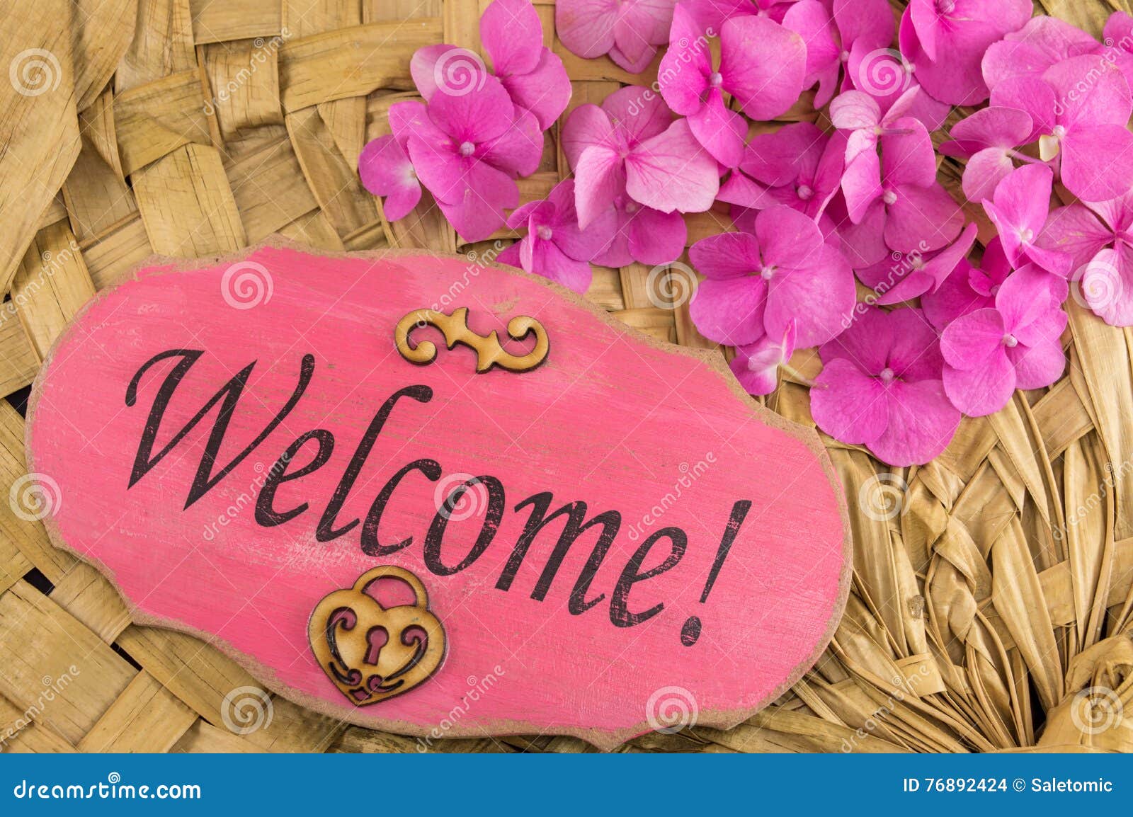 Welcome Note on the Wooden Frame Stock Photo - Image of creative, sign ...