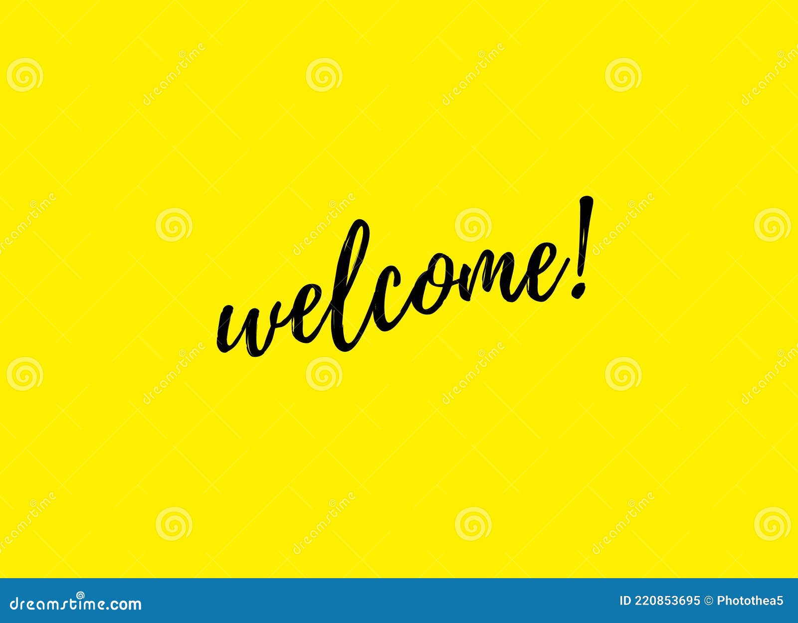 Welcome Note with Yellow Background Stock Illustration - Illustration ...