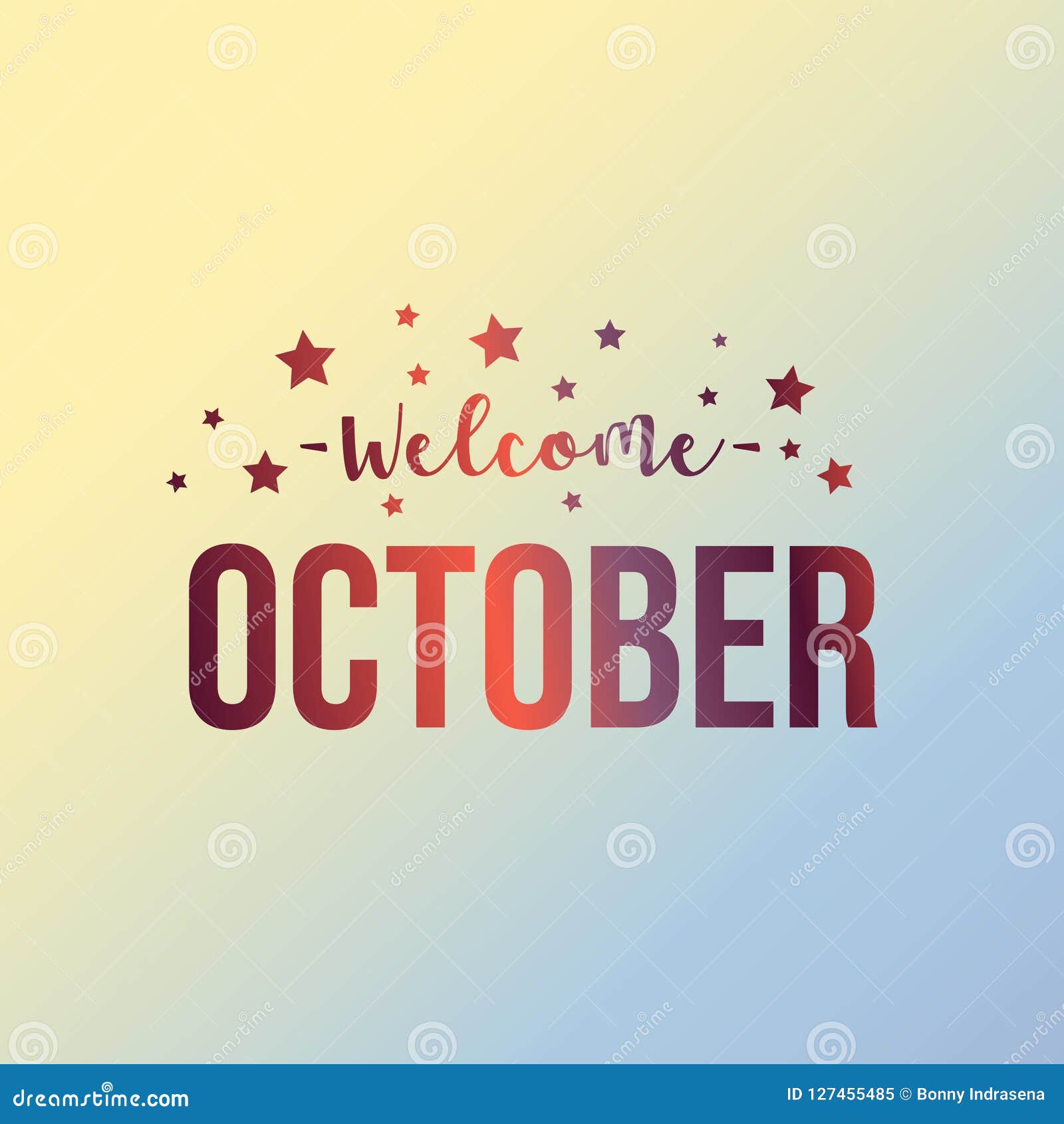 Welcome October Greeting Vector In Autumn Leaves Background Design ...