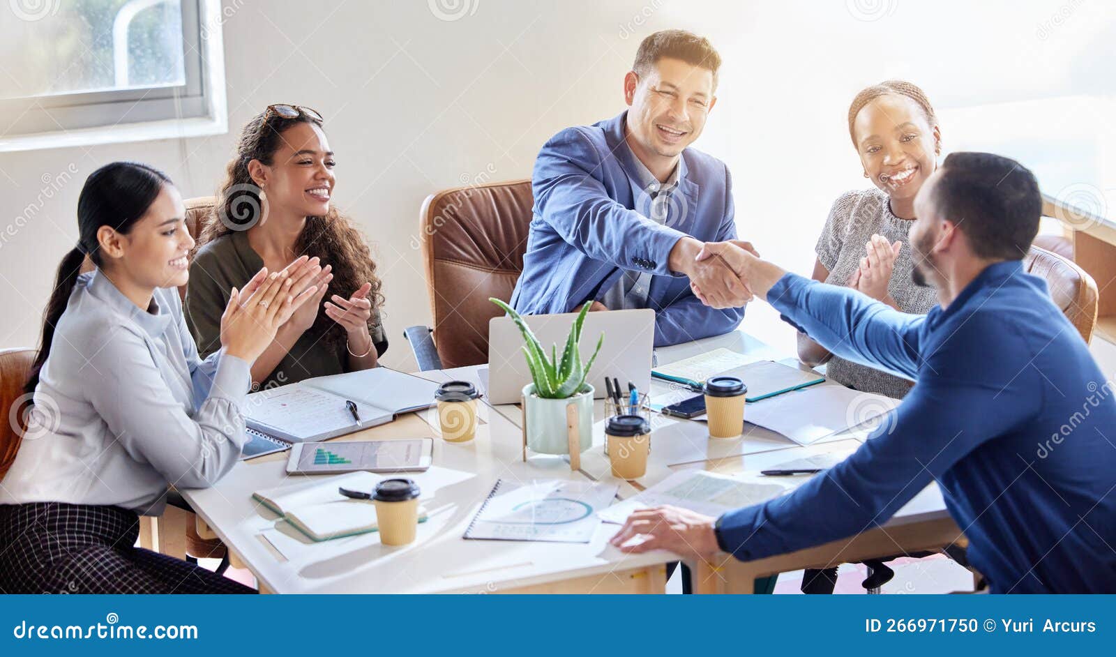 Welcome Onboard. a Group of Colleagues Having a Meeting in a Boardroom ...
