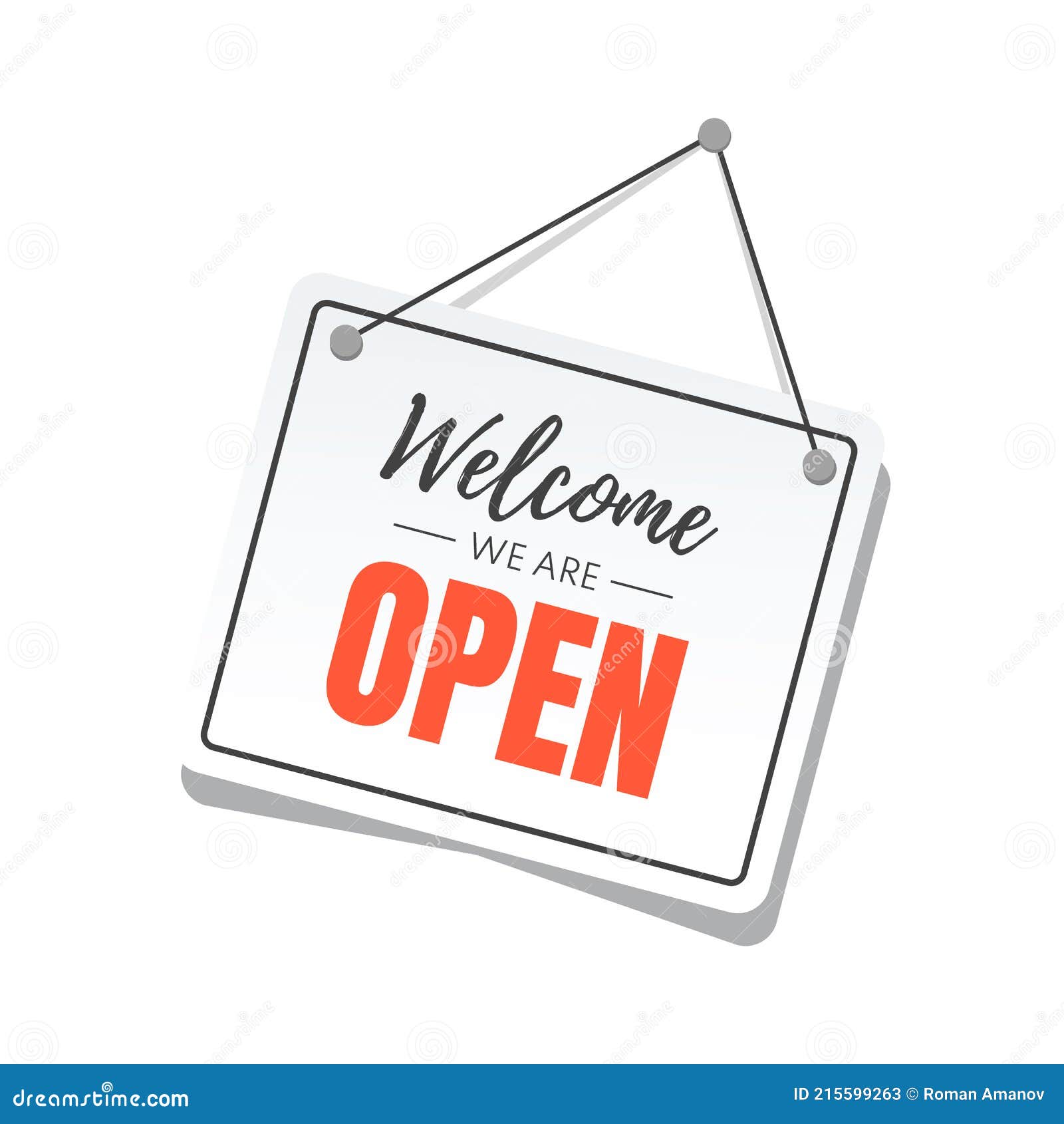 Welcome we are Open Signboard. Stock Vector - Illustration of vector ...