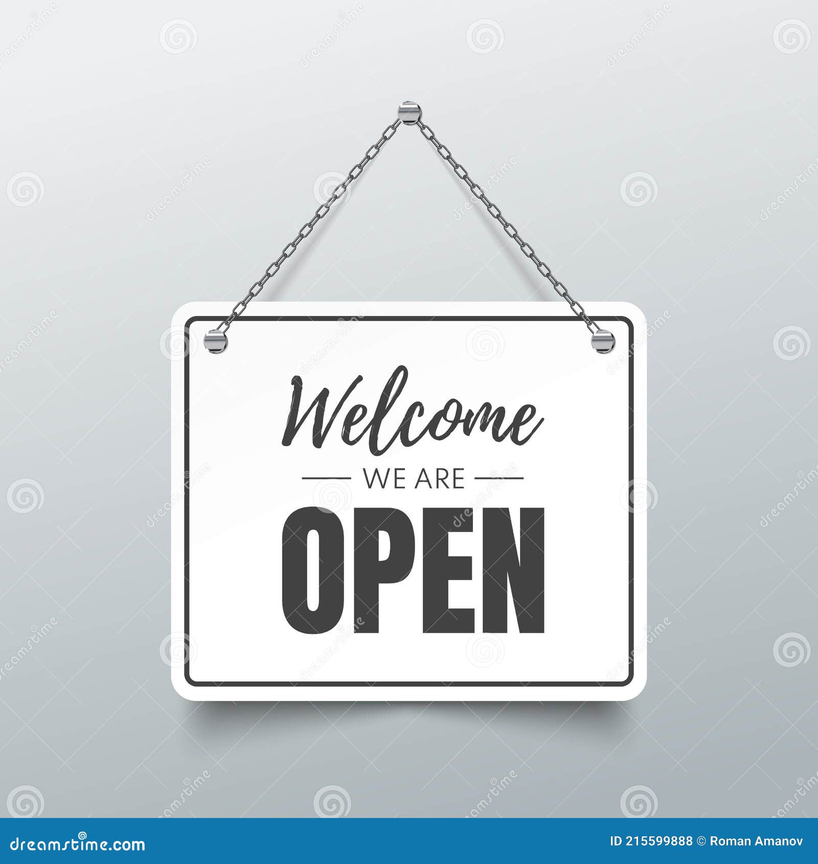 Welcome we are Open Signboard. Stock Vector - Illustration of symbol ...