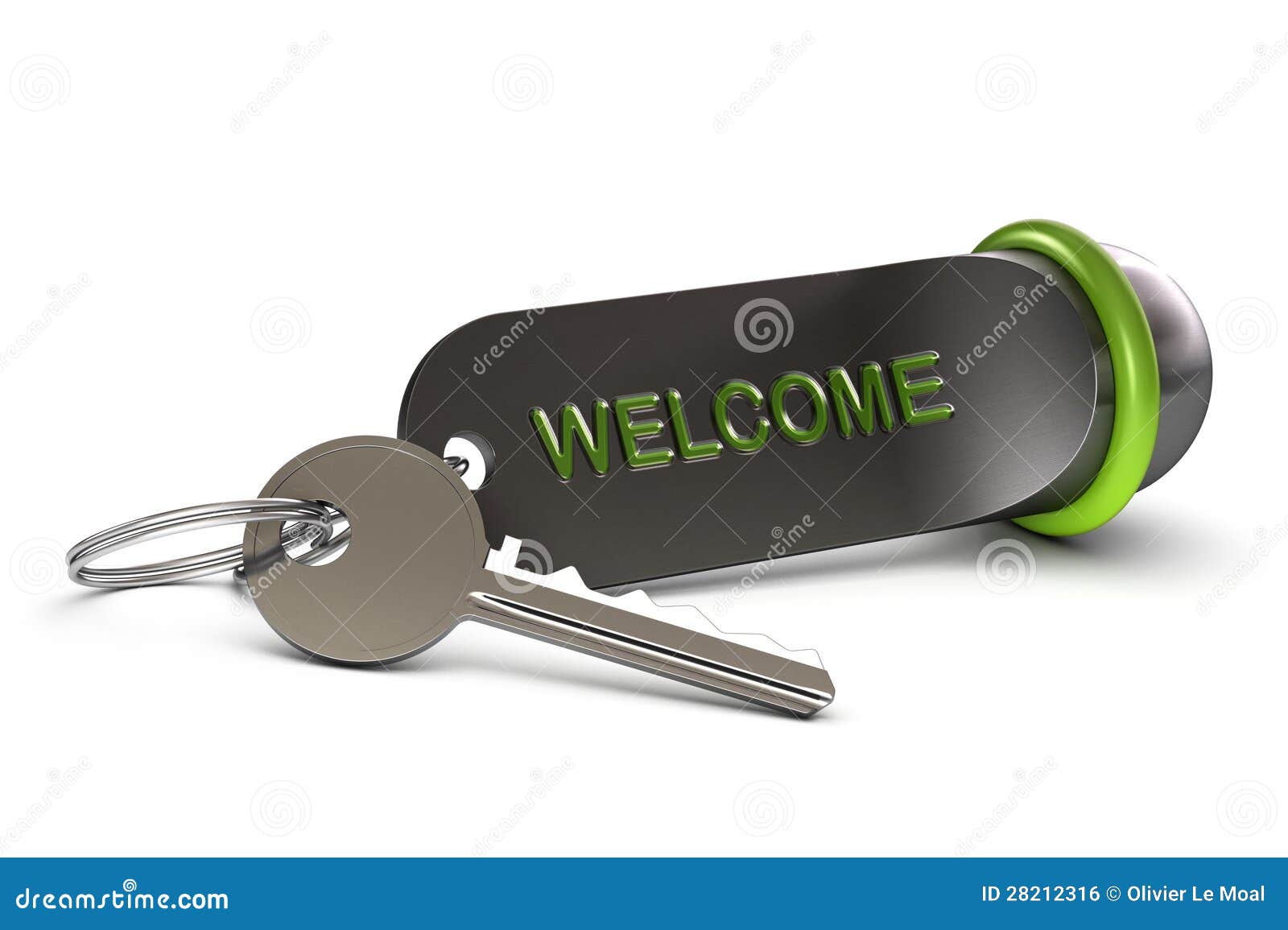 Welcome in Our Hotel, Key and Keyring Stock Illustration - Illustration ...