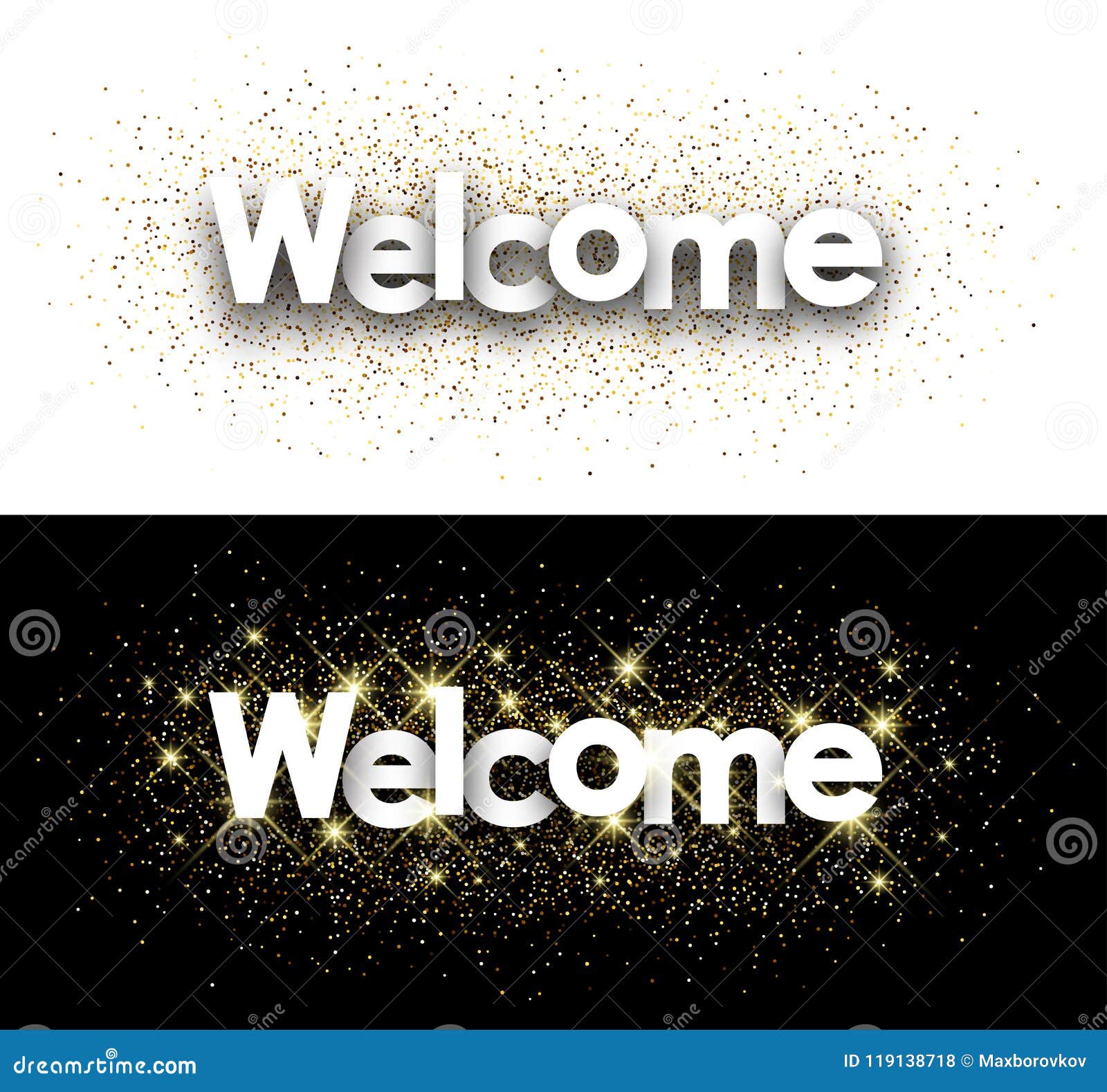 Welcome paper banner. stock vector. Illustration of banner - 119138718