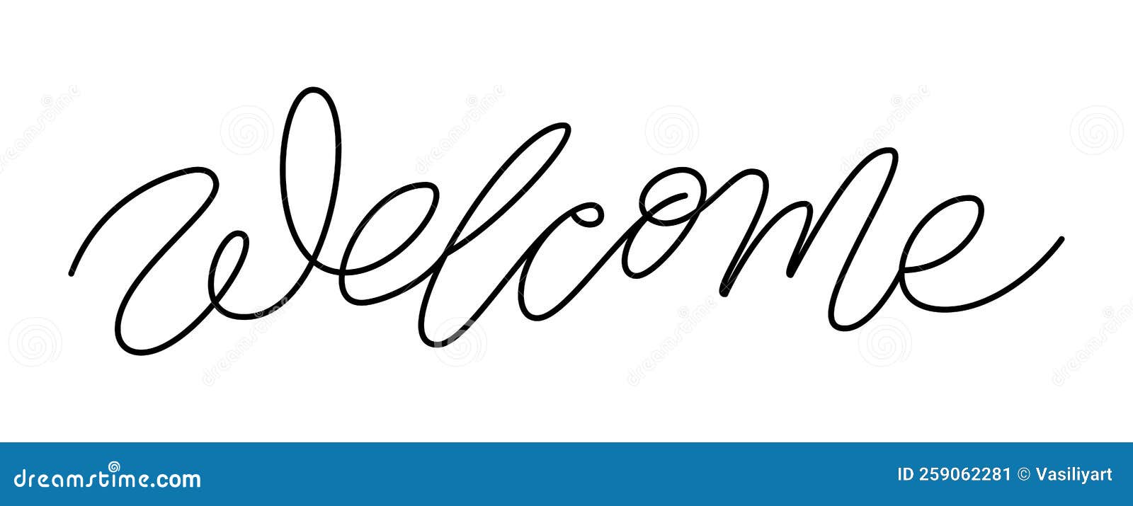 Welcome Phrase Single Line Wavy Title Header Sign Stock Vector ...