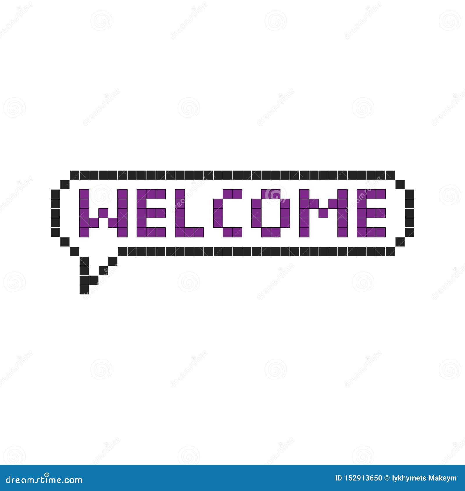 Welcome Pixel Style Icon Illustration Stock Vector - Illustration of ...