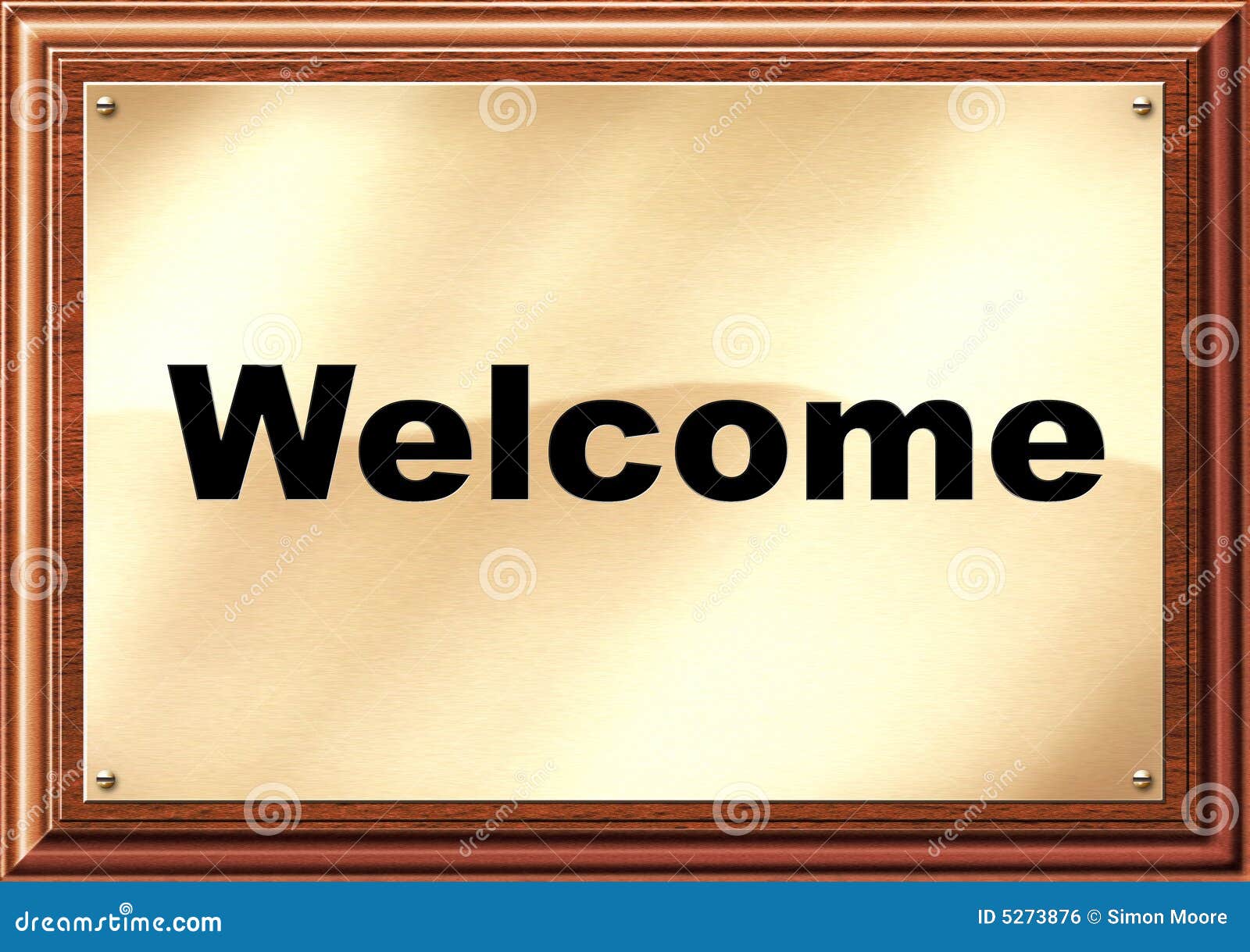 Welcome Plaque stock illustration. Illustration of shiny - 5273876