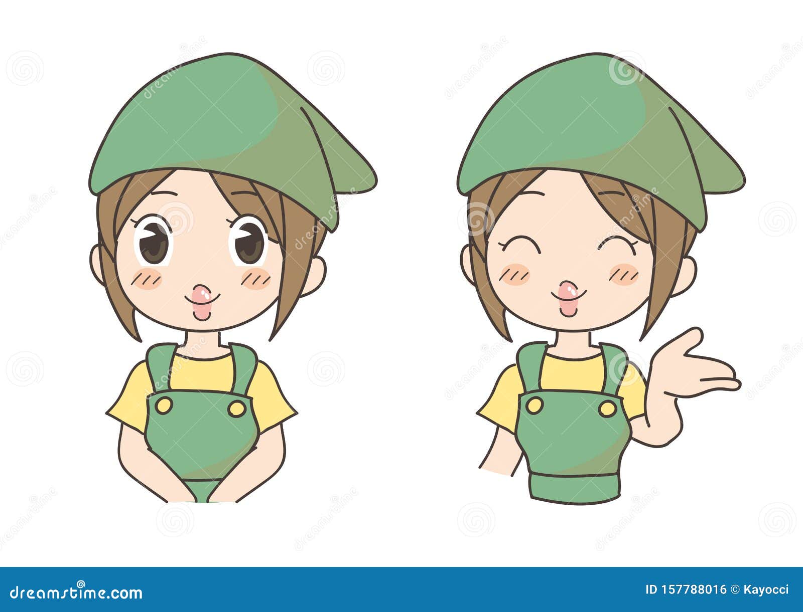 Welcome Pose - Shop Assistant 2set Stock Vector - Illustration of ...