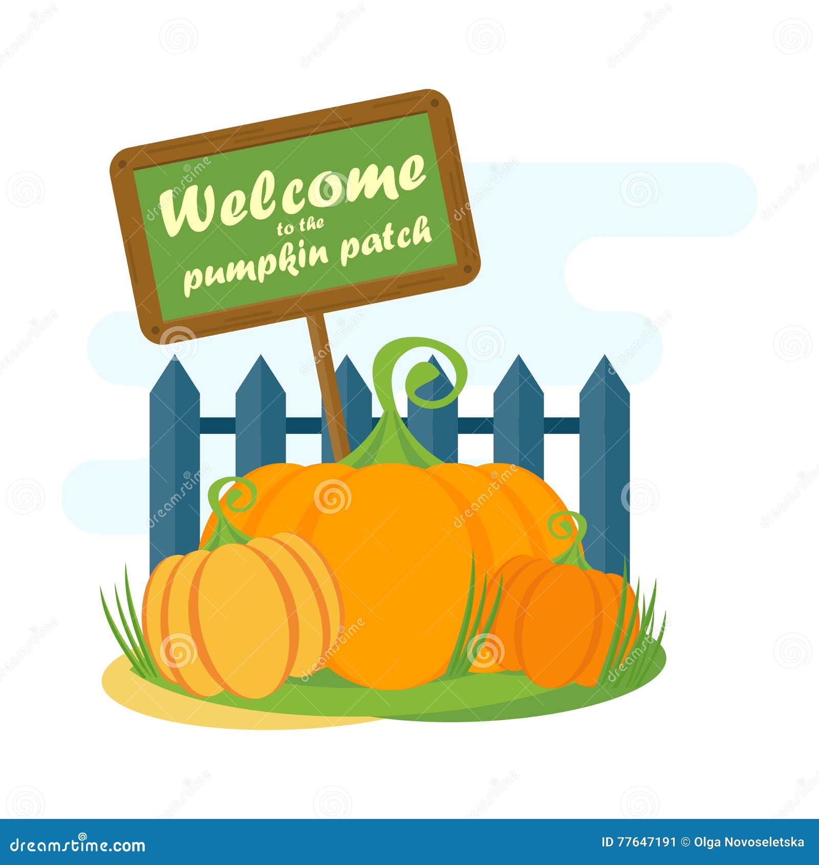 Welcome pumpkin patch stock vector. Illustration of halloween - 77647191
