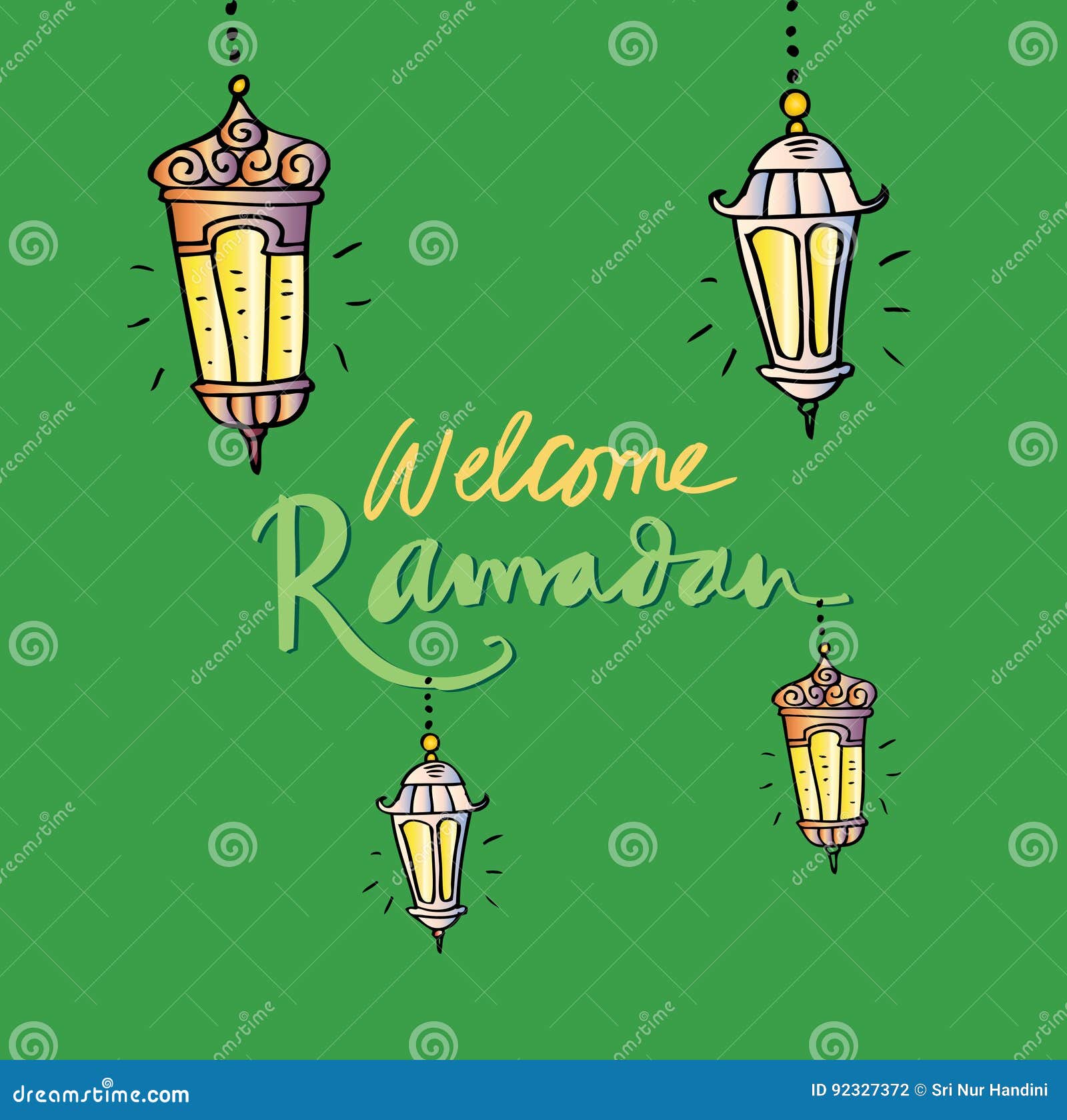 Welcome Ramadan. Muslim Holy Month. Islamic Vector | CartoonDealer.com ...