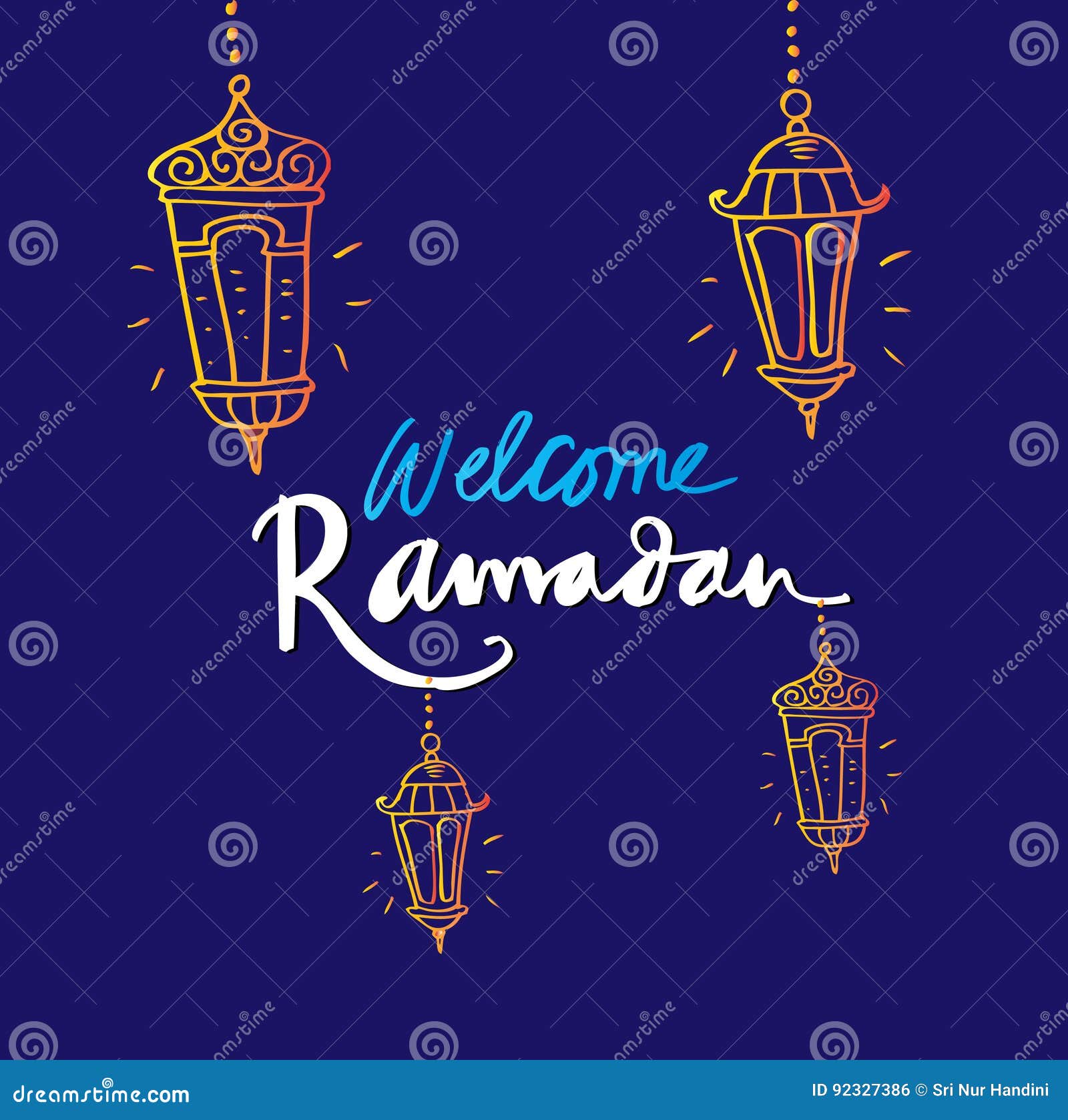 Welcome Ramadan. Muslim Holy Month. Islamic Vector | CartoonDealer.com ...