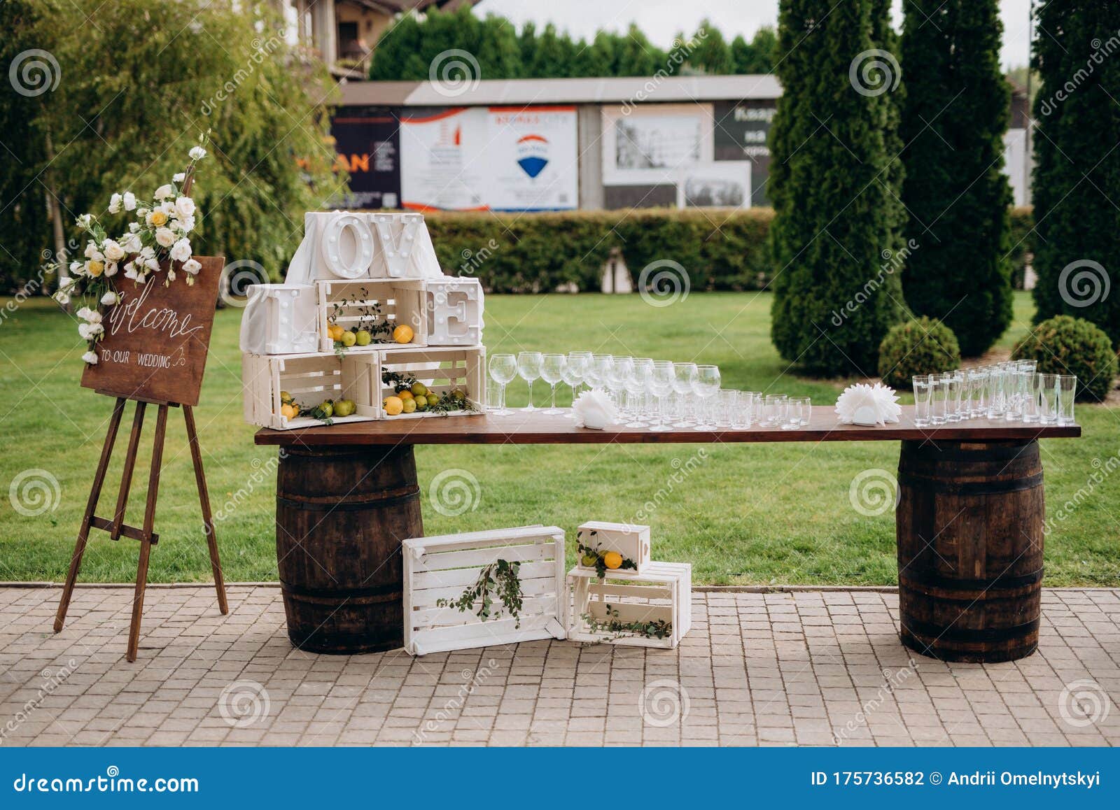 Welcome Reception Area for Guests Stock Photo - Image of decor, wedding ...