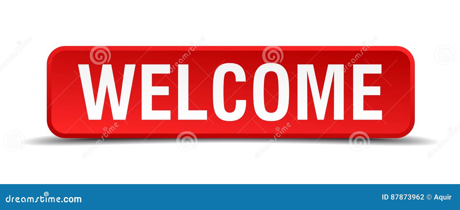 Welcome Red 3d Square Button Stock Vector - Illustration of message ...