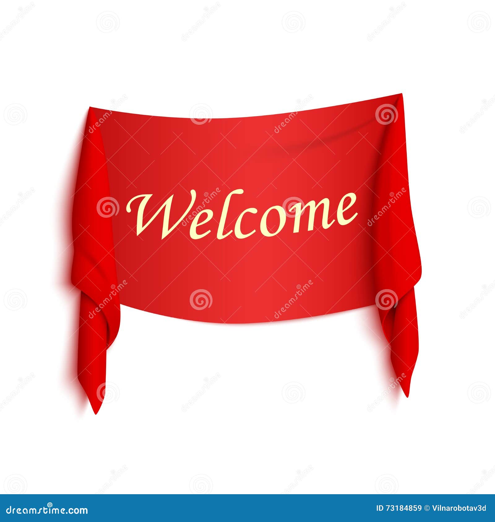 Welcome Red Realistic Sticker Stock Vector - Illustration of message ...