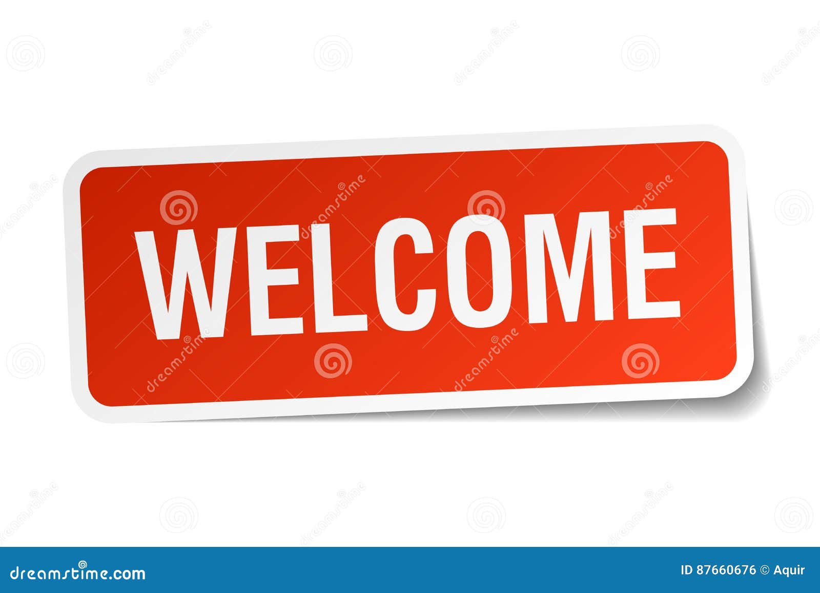 Welcome red square sticker stock vector. Illustration of square - 87660676