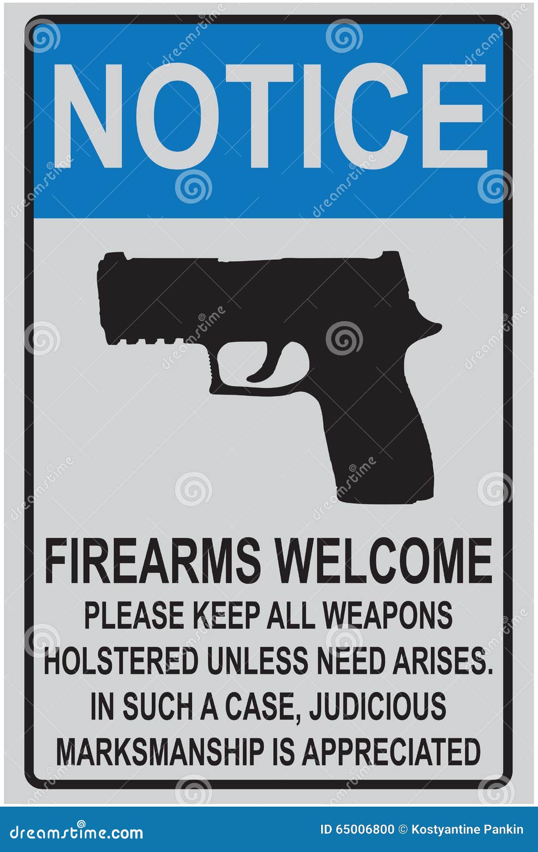 Welcome Reminder for Owners of Firearms Stock Vector - Illustration of ...