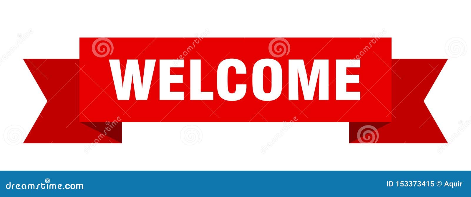 Welcome ribbon. stock vector. Illustration of paper - 153373415