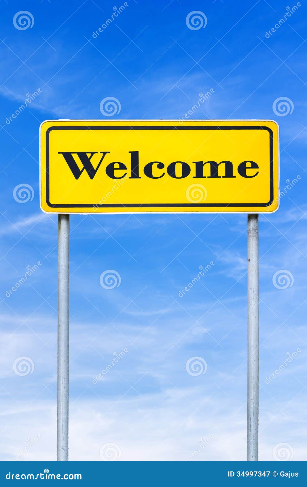 Welcome road sign stock image. Image of urban, welcoming - 34997347