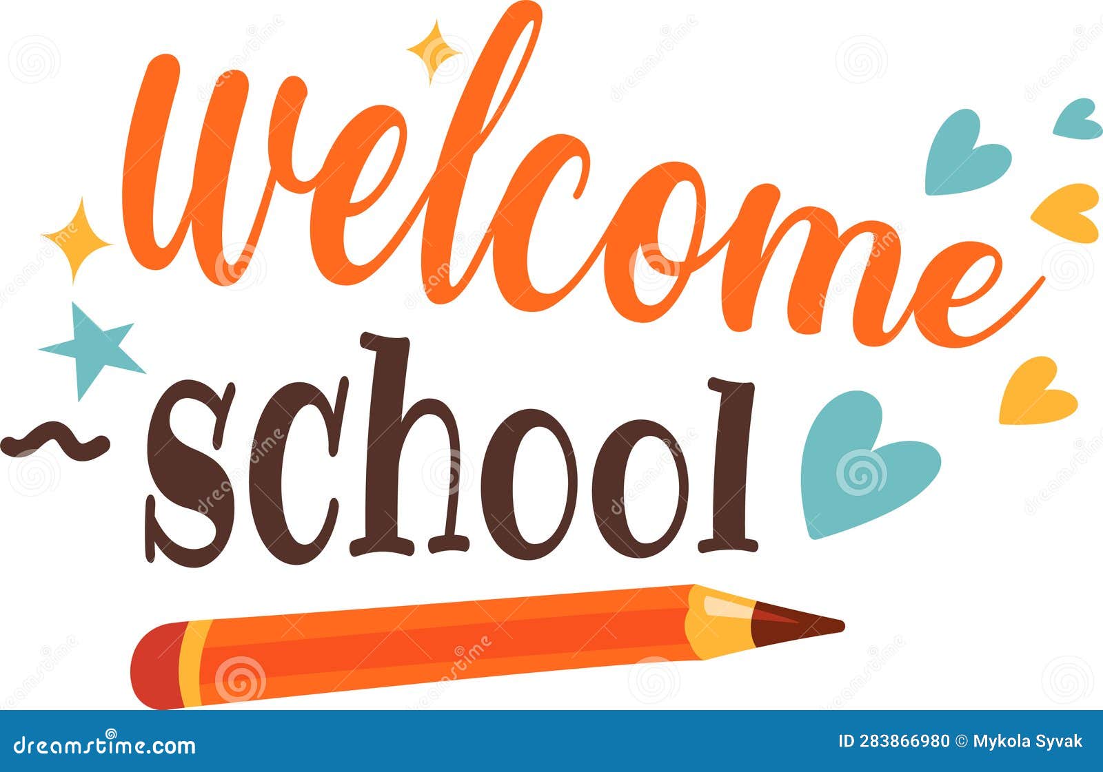Welcome School Sticker stock vector. Illustration of education - 283866980