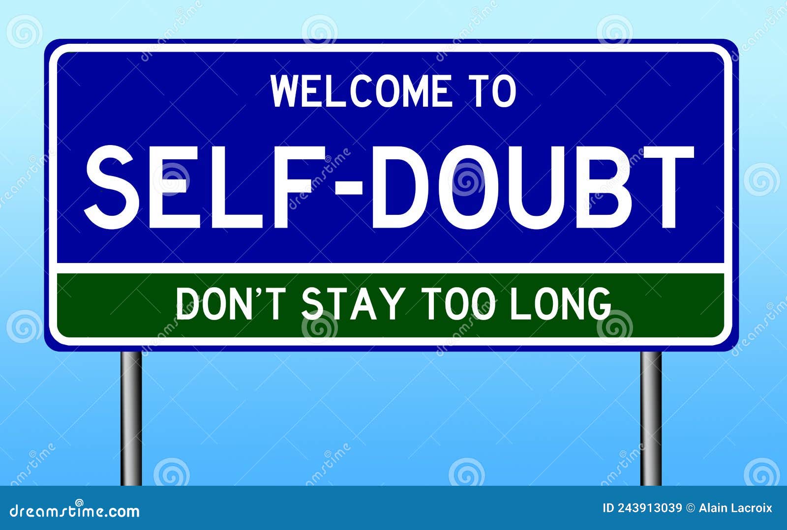 Self Doubt And Life - Pictured As A Word Self Doubt And A Wreck Ball To ...